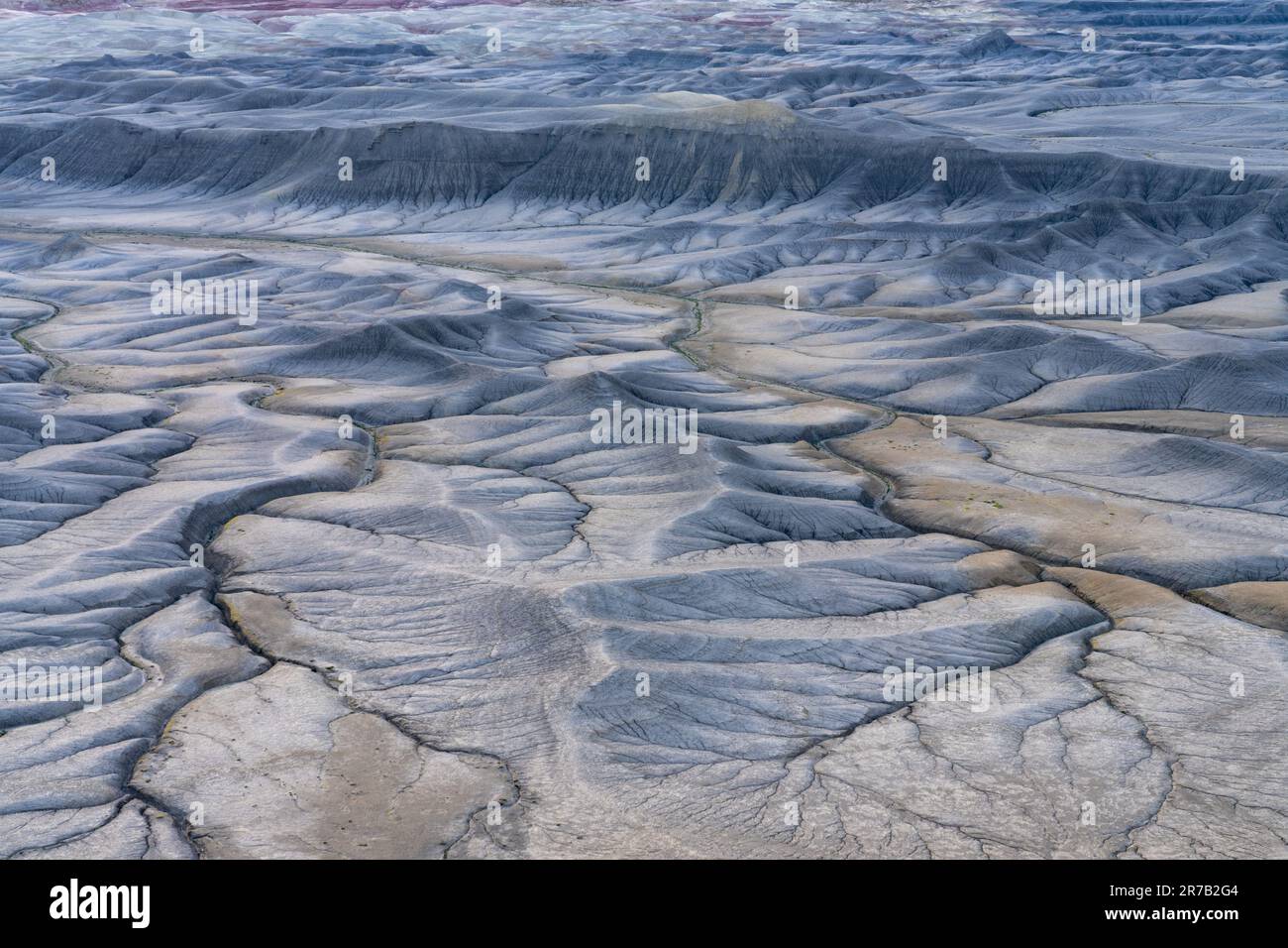 Colorful eroded clay hills of the Moonscape from the Skyline Overlook ...