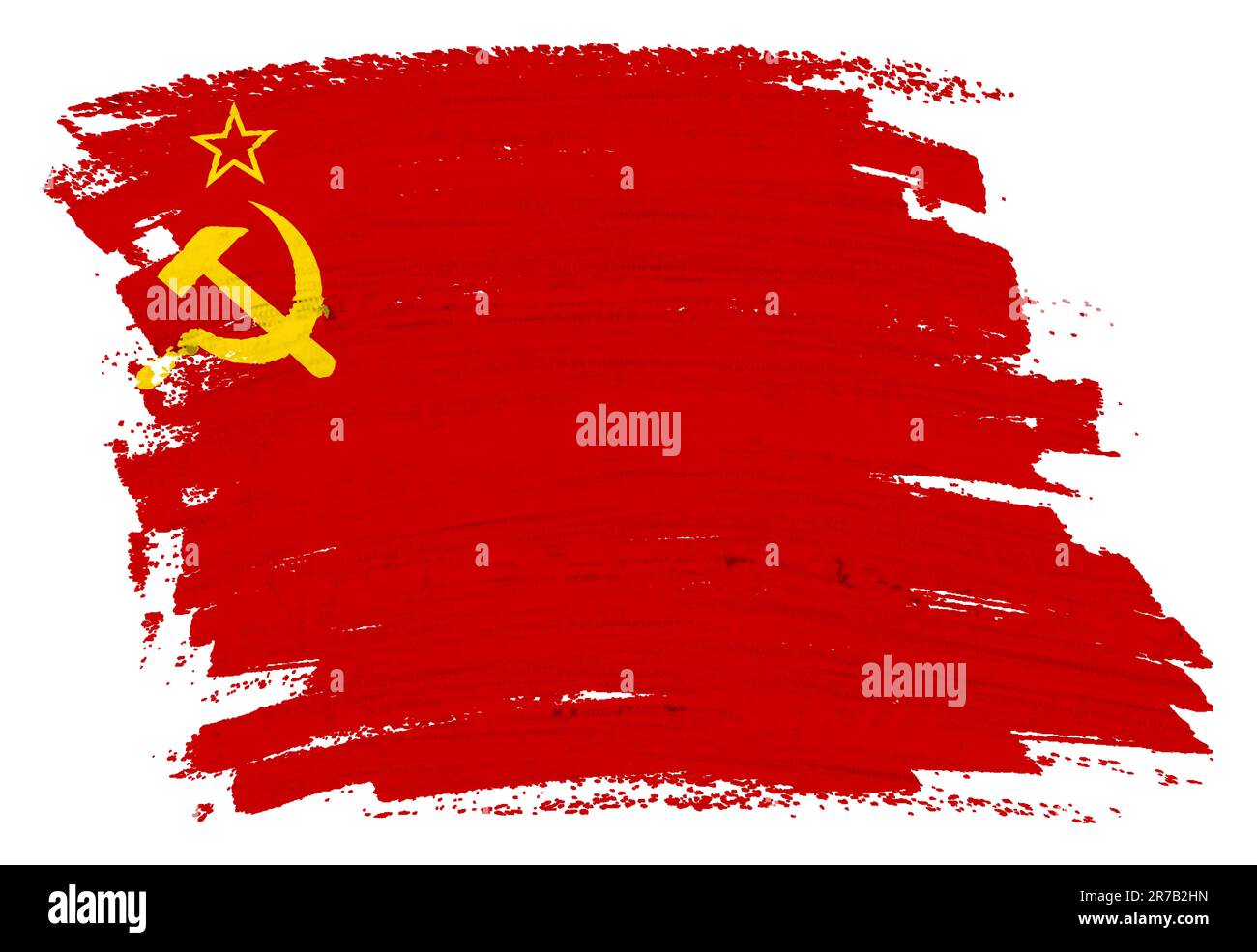 USSR CCCP flag background paint brushstroke 3d illustration with ...