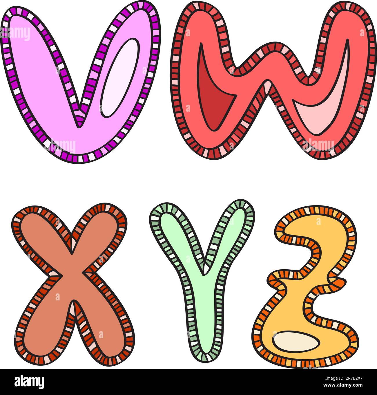 vector ethnic letters of latin alphabet Stock Vector Image & Art - Alamy