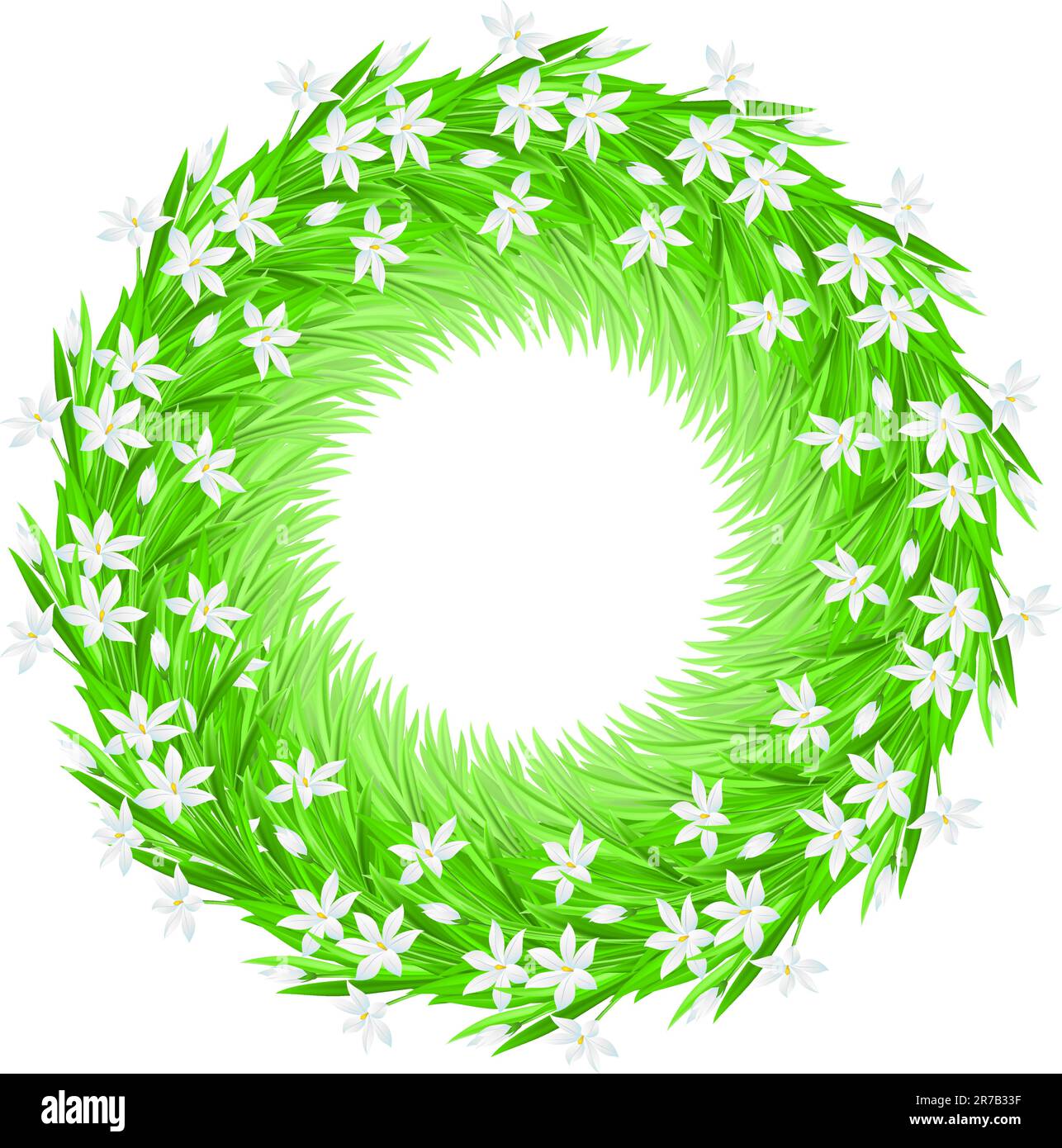 Vector illustration of spring flower frame. Big ring Stock Vector Image ...