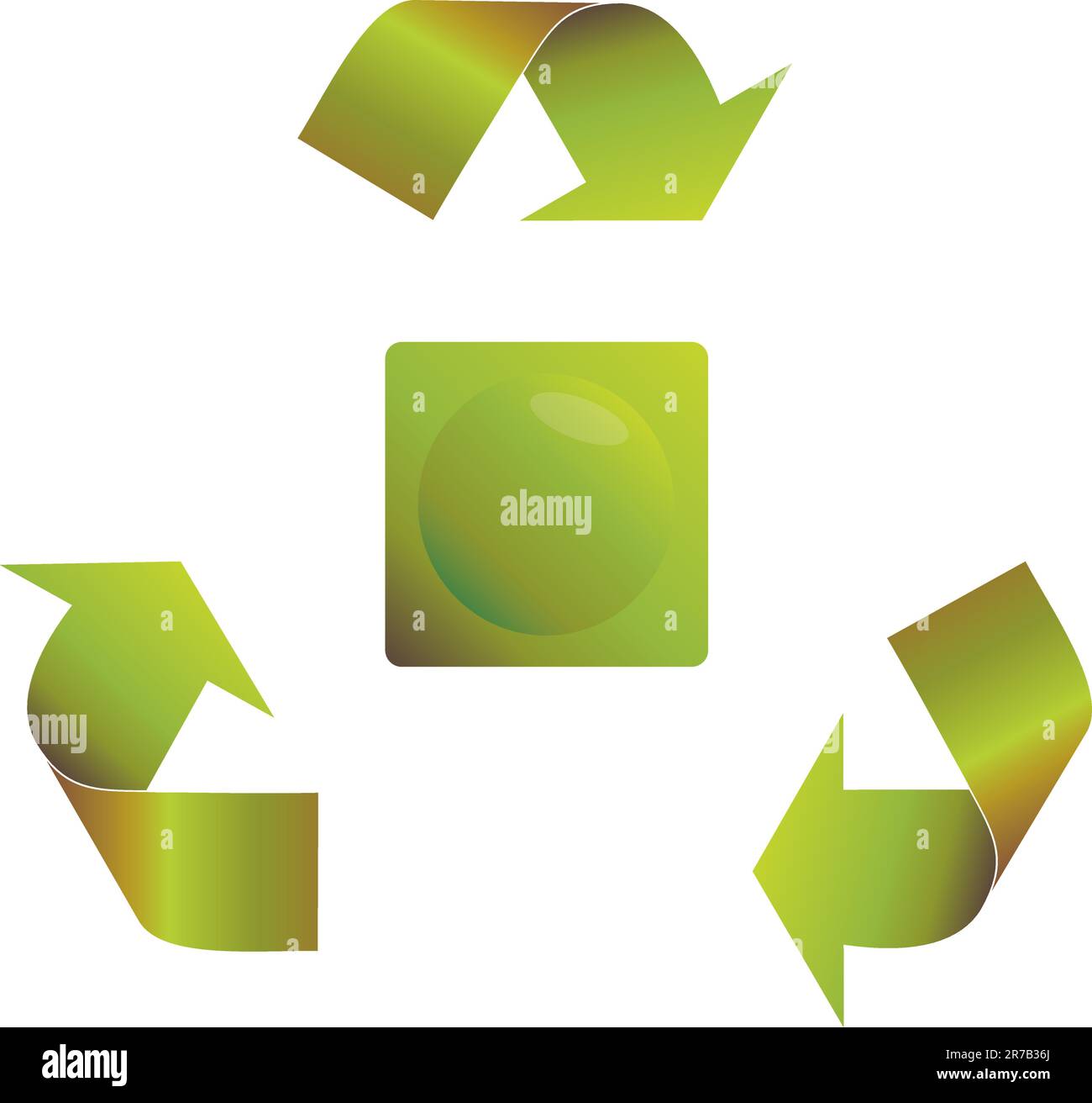 Recycling arrows with a round button Stock Vector Image & Art - Alamy