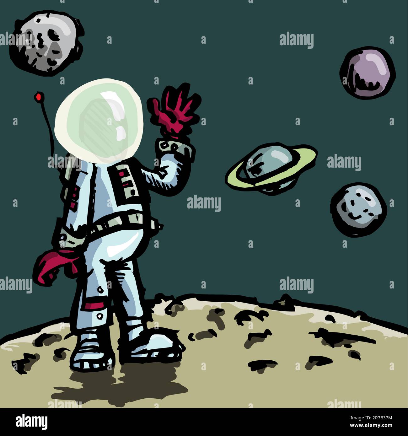 Lunar astronaut Stock Vector Images - Alamy