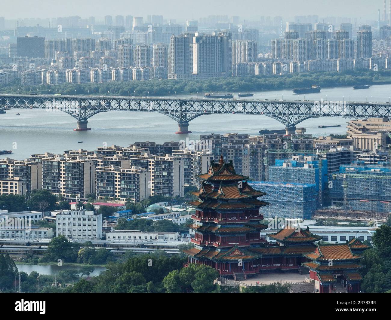 Nanjing. 11th June, 2023. This aerial photo taken on June 11, 2023 ...