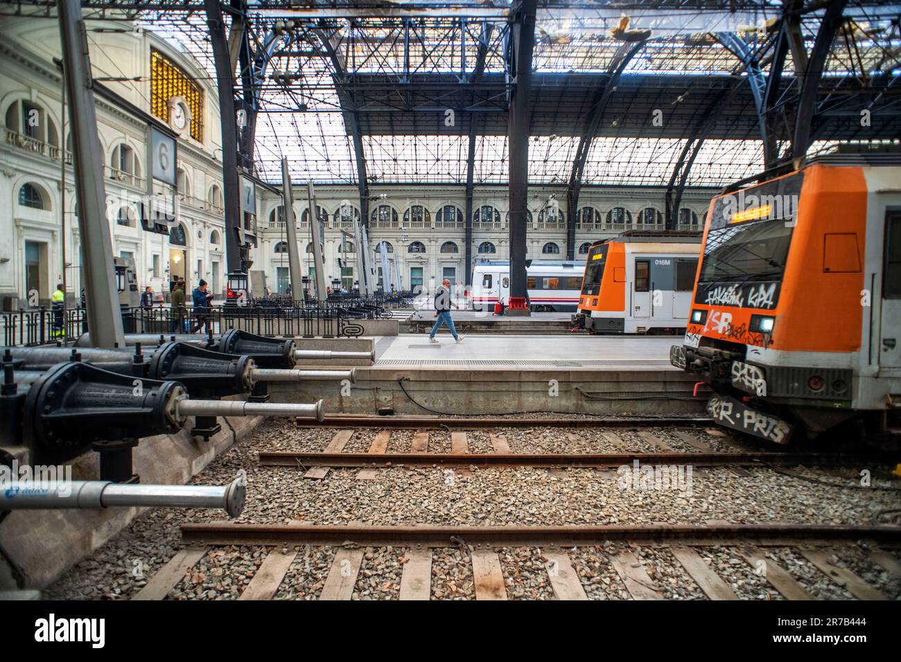 Modernism Barcelona France Train Station - A wide-angle interior view ...