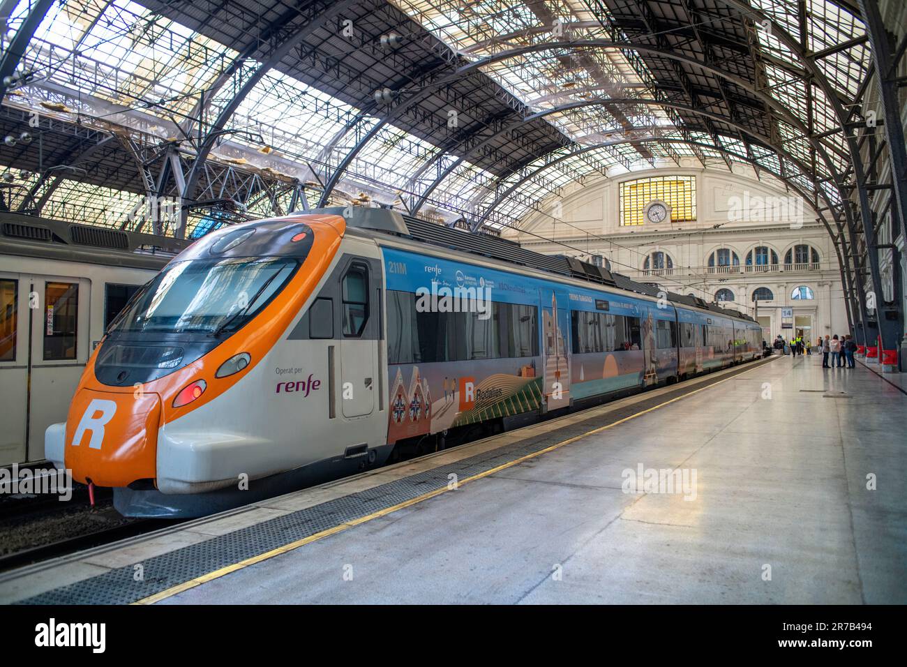 Modernism Barcelona France Train Station - A wide-angle interior view ...