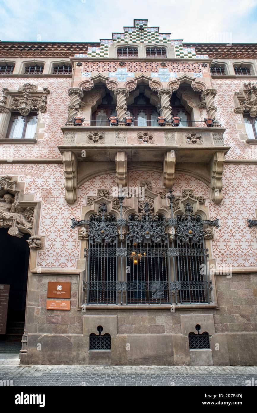 Barcelona, Maresme Coast, Mataró city, Casa Coll i Regàs is a modernist ...
