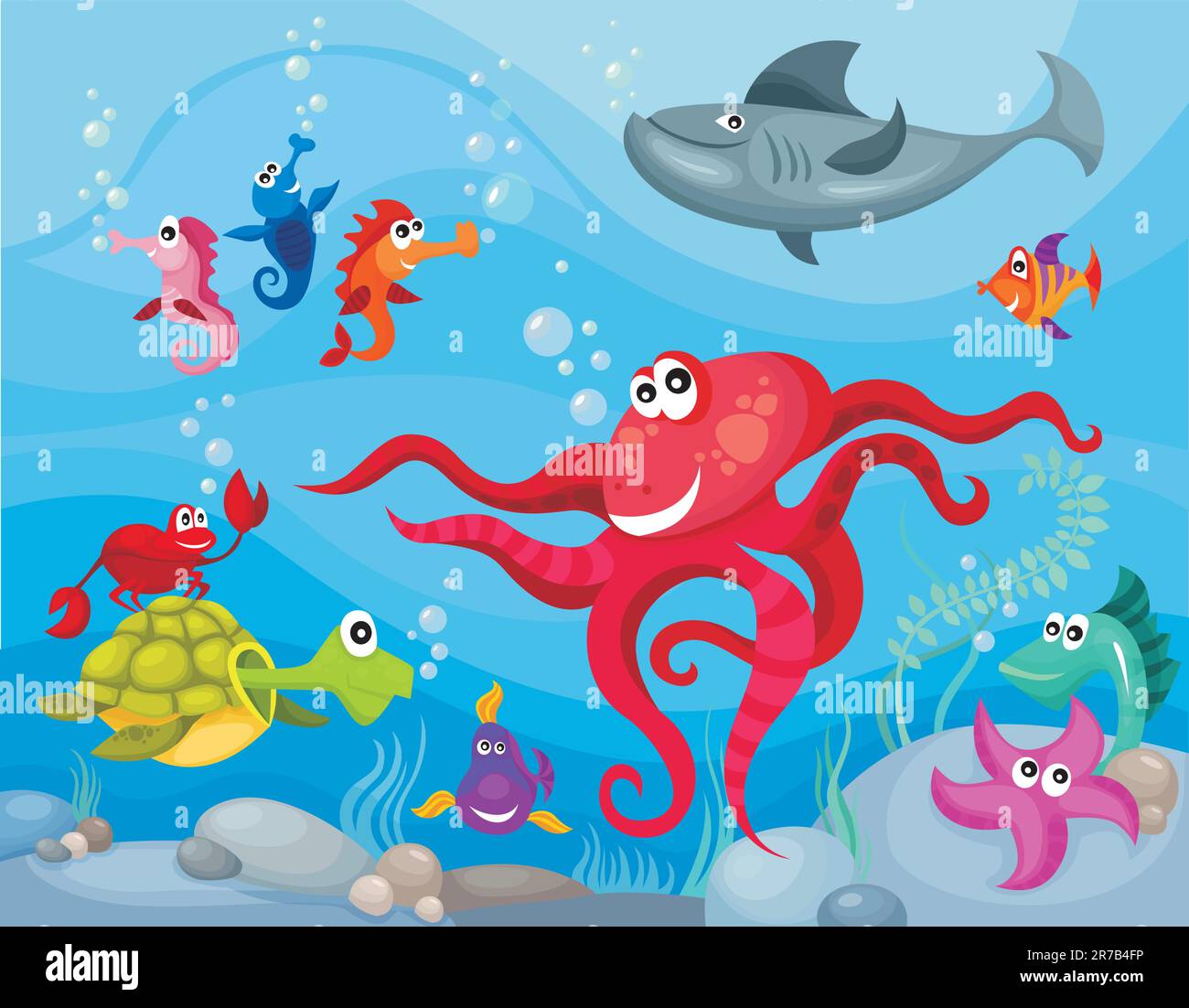Sea life art Stock Vector Images - Alamy