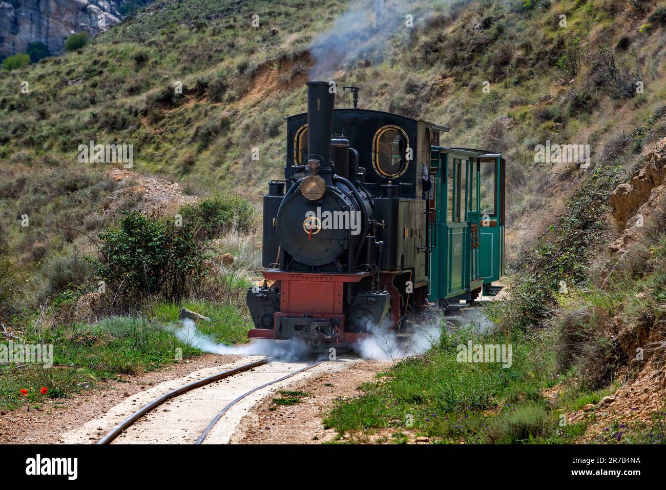 Steam train, Utrillas mining train and Utrillas Mining and Railway ...