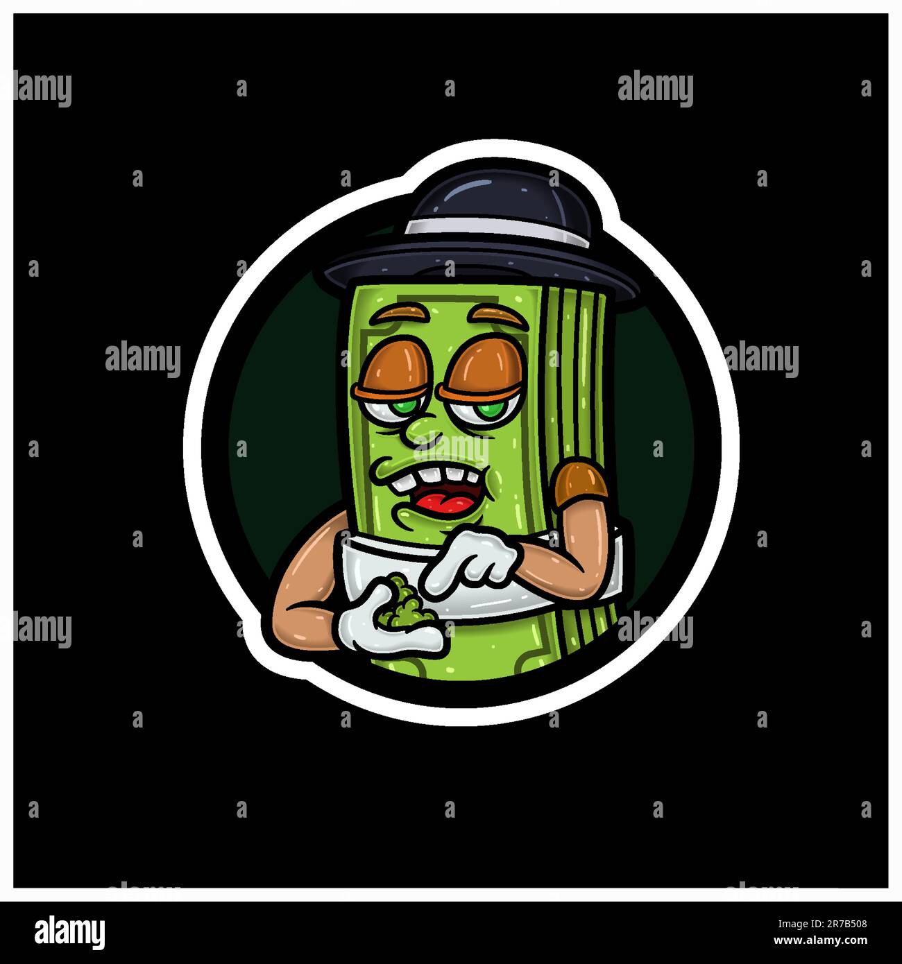 Circle Logo With Mafia Money With Buds Of Cartoon. Vectors and ...