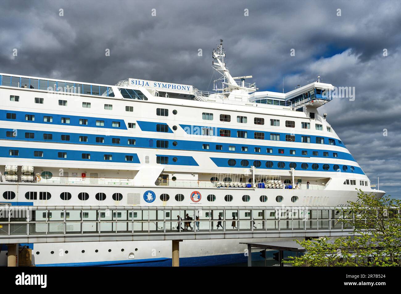 Passengers boarding the Silja Line cruise ferry Silja Symphony at ...