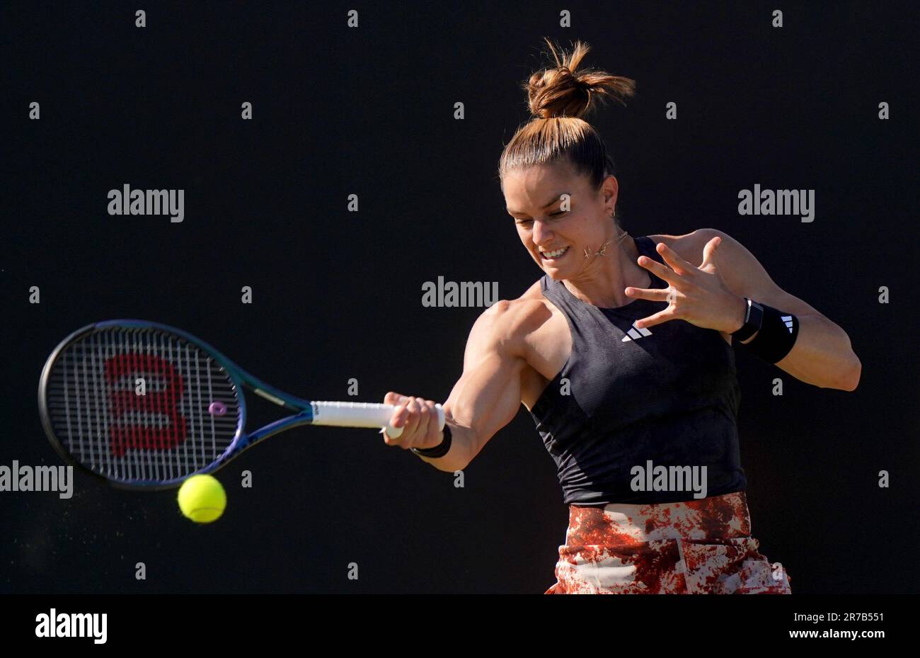 Maria Sakkari in action against Alize Cornet on day three of the ...