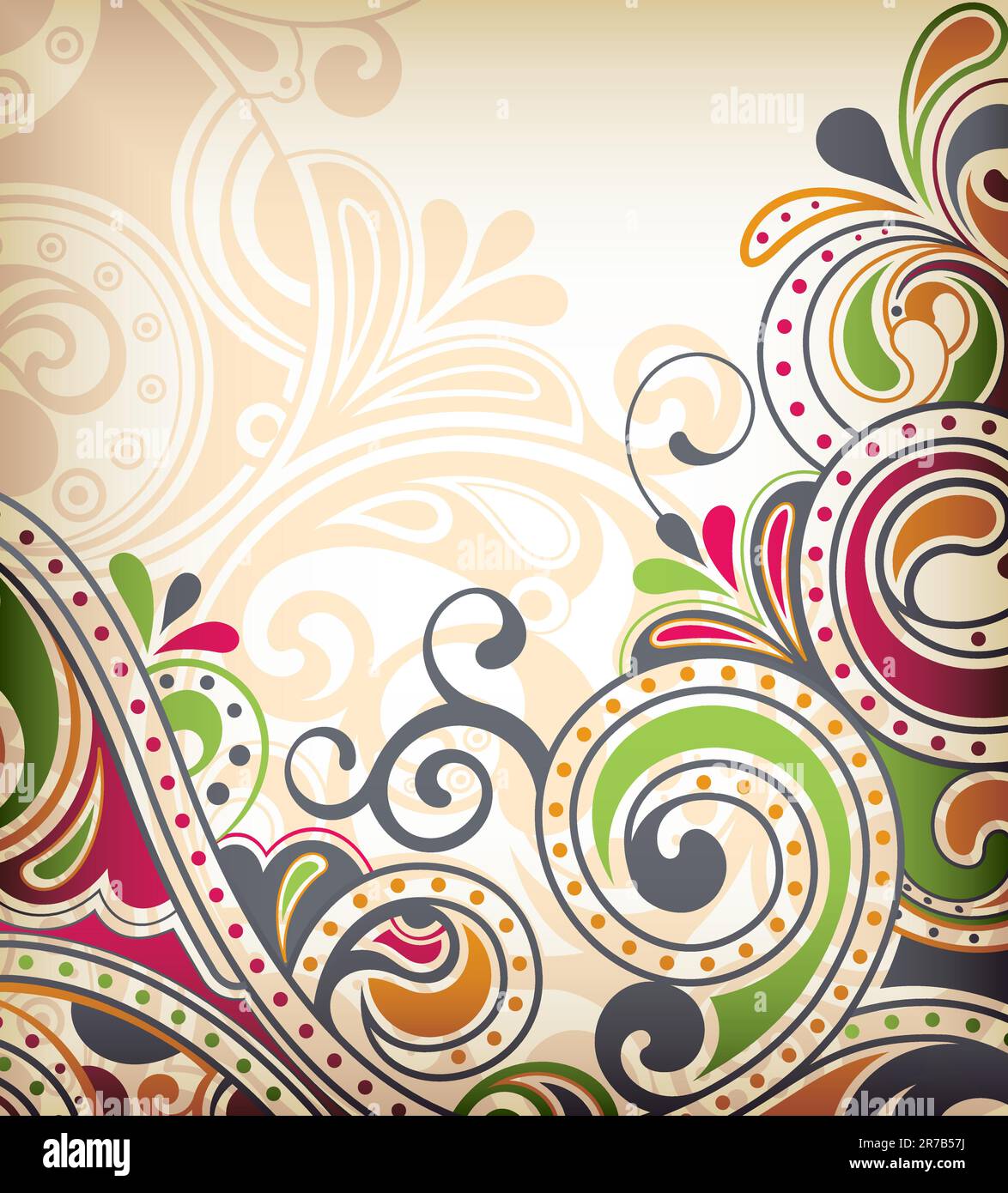 Illustration of abstract floral scroll Stock Vector Image & Art - Alamy