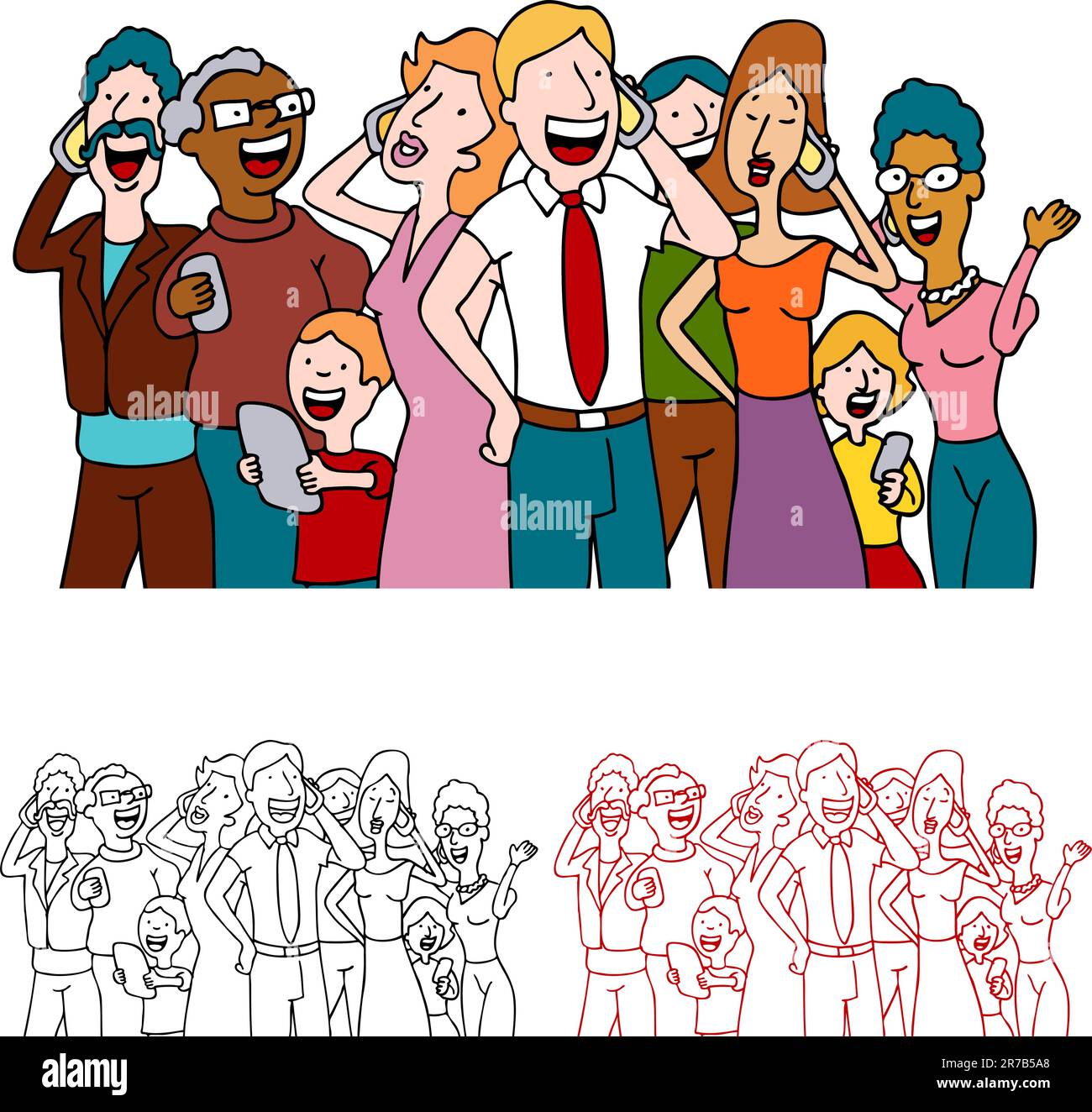 Phones crowd Stock Vector Images - Alamy