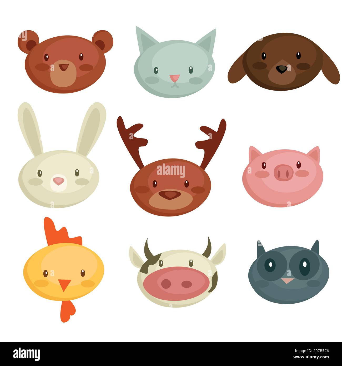 cartoon animal head, vector illustration Stock Vector Image & Art - Alamy