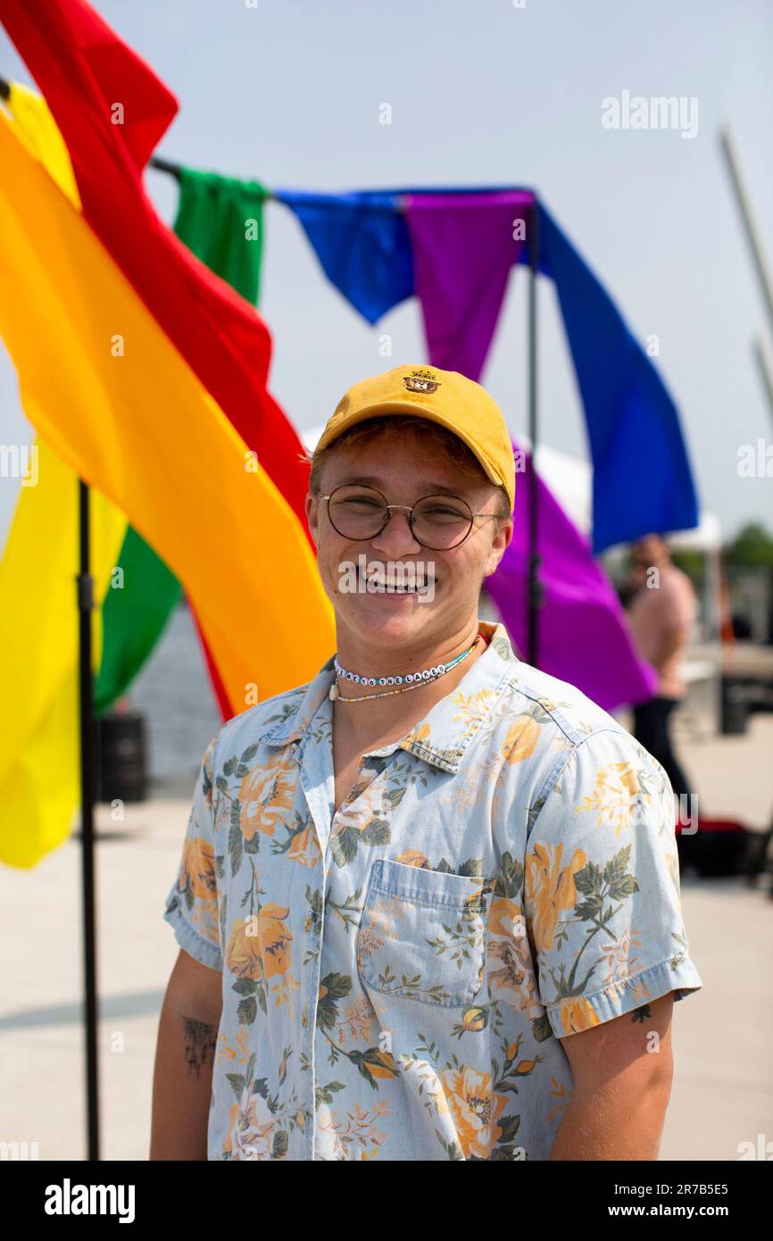 Ames Goldman, of Spring Lake, MI., poses for a portrait at the Lynne ...