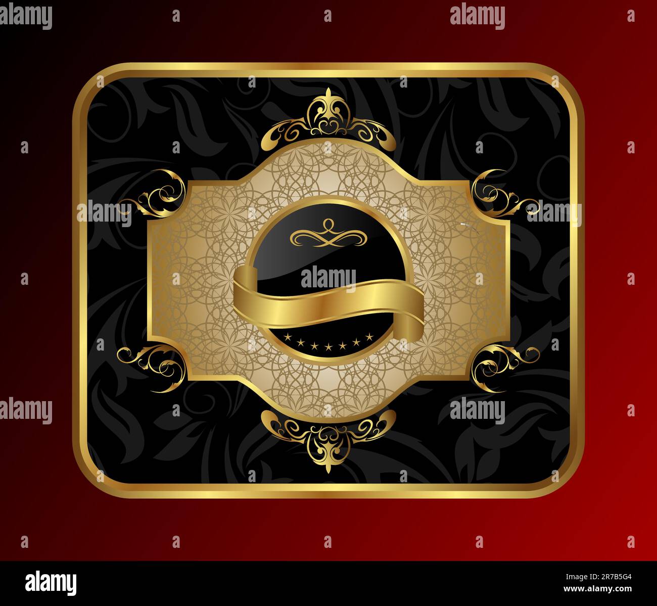 Illustration ornate decorative golden frame - vector Stock Vector Image ...