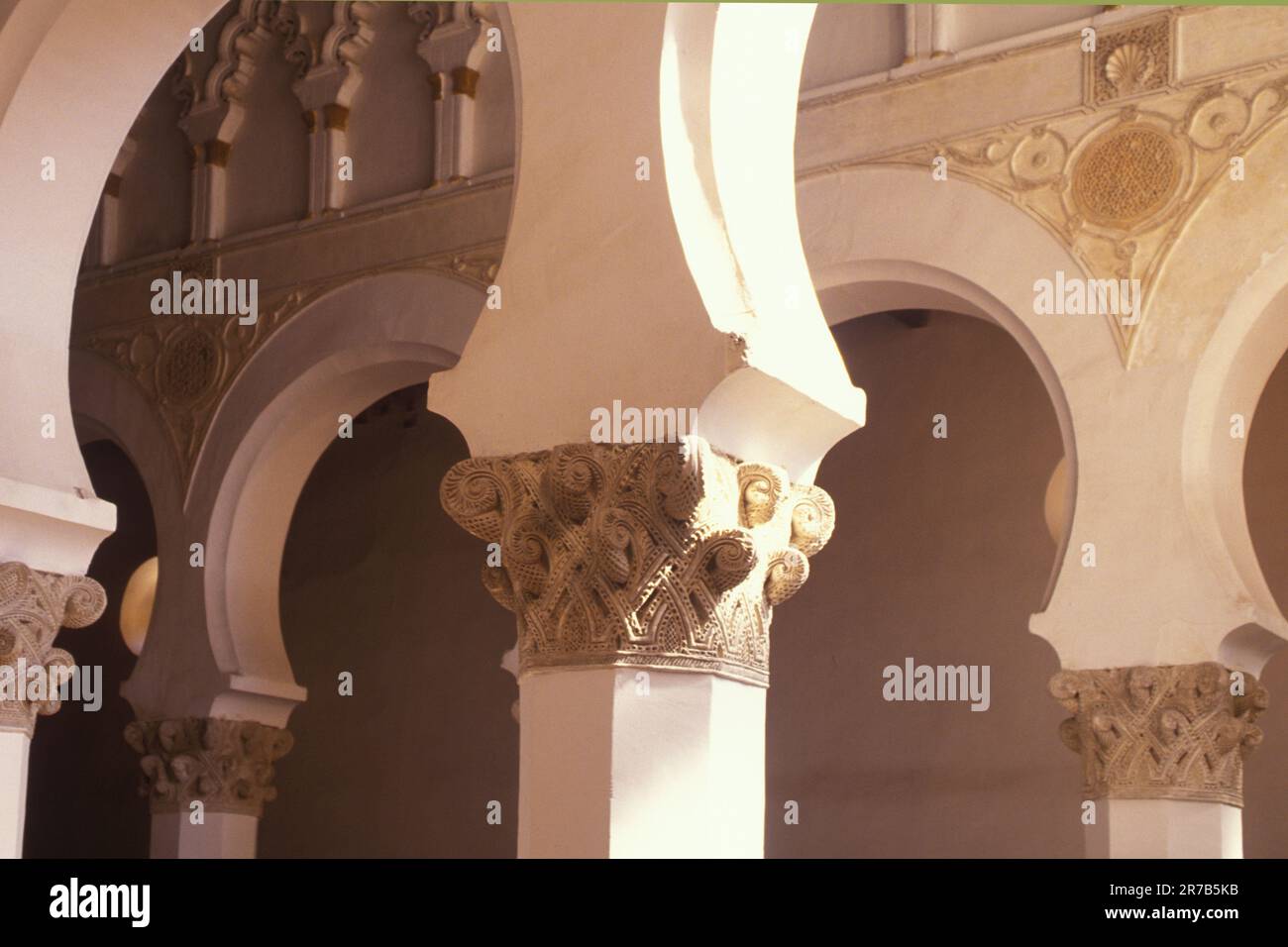 Santa Maria la Blanca Church, Toledo Spain. Architecture. Interior ...