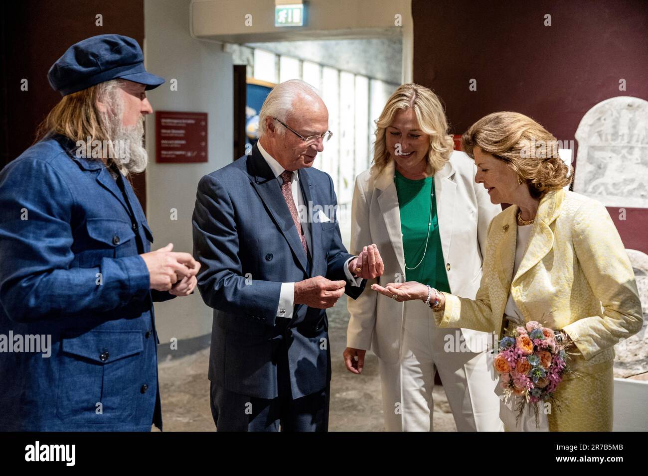 Visby, Sweden. 14th June, 2023. Visby 20230614 King Carl Gustaf mints a ...