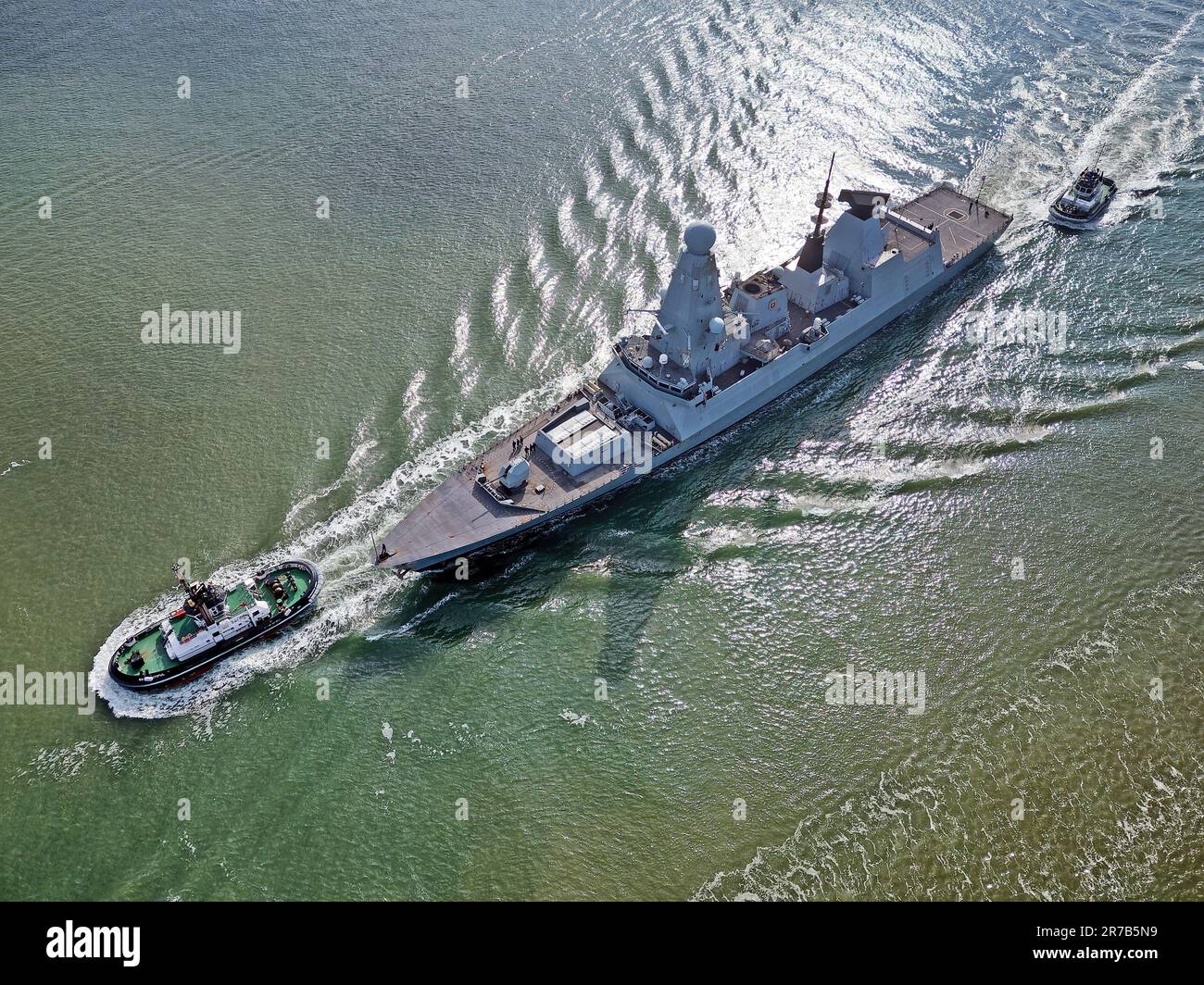HMS Diamond (D34), one of six Type 45 destroyers in service with the ...