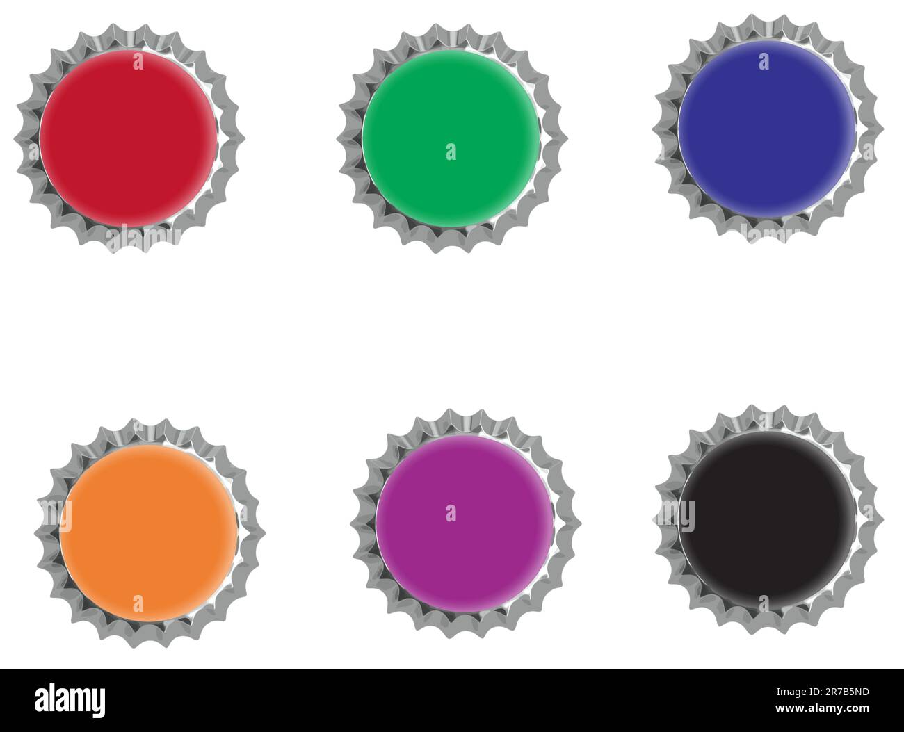 colorful bottle caps isolated on white background Stock Vector Image ...