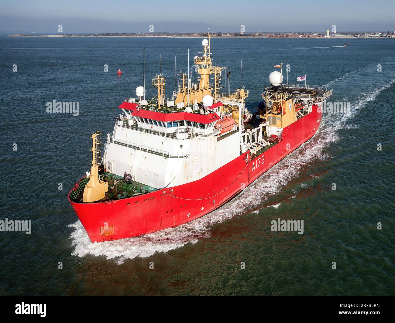 The Royal Navy Antarctic ice patrol ship HMS Protector (A173 Stock ...