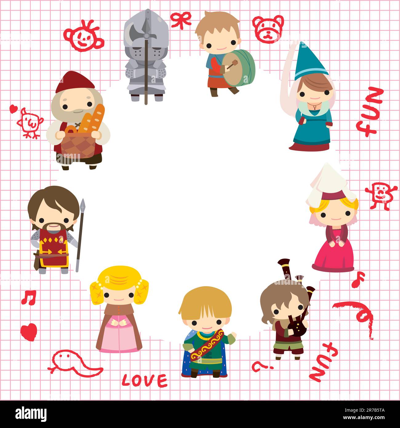 cartoon Medieval people card Stock Vector Image & Art - Alamy