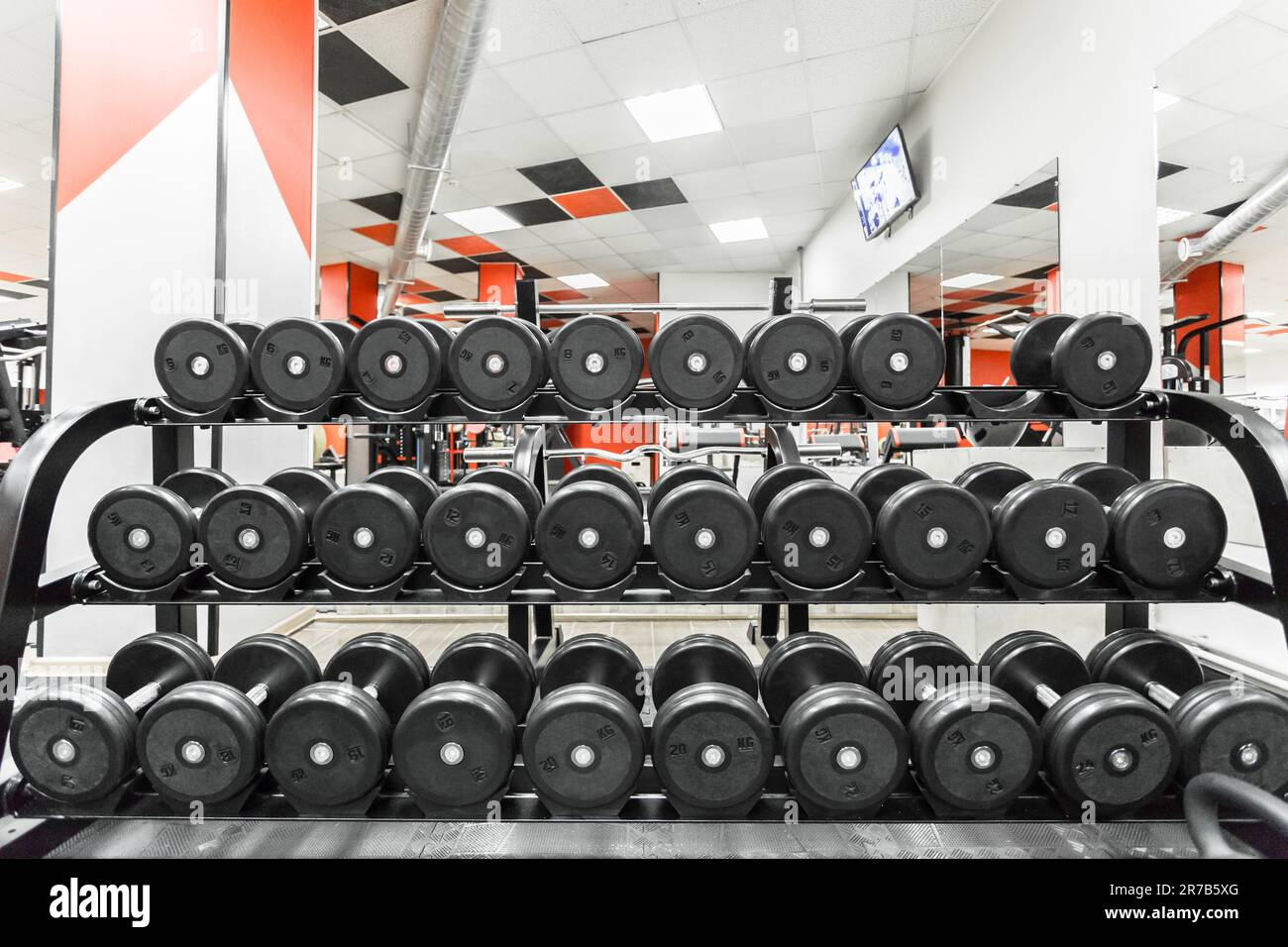 Dumbbells in the gym Stock Photo - Alamy