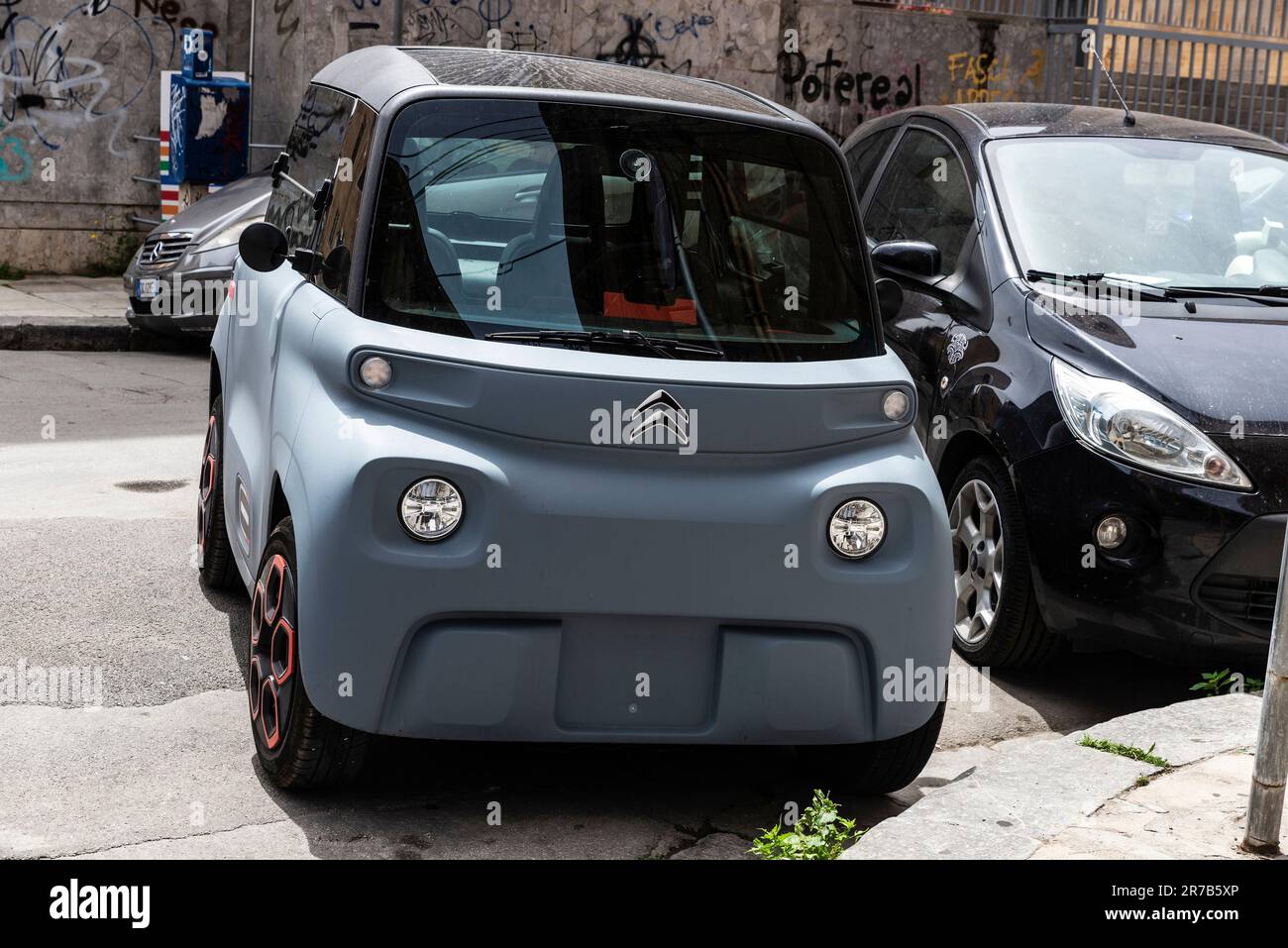 Palermo, Italy - May 13, 2023: Citroen Ami, two-seater small electric ...