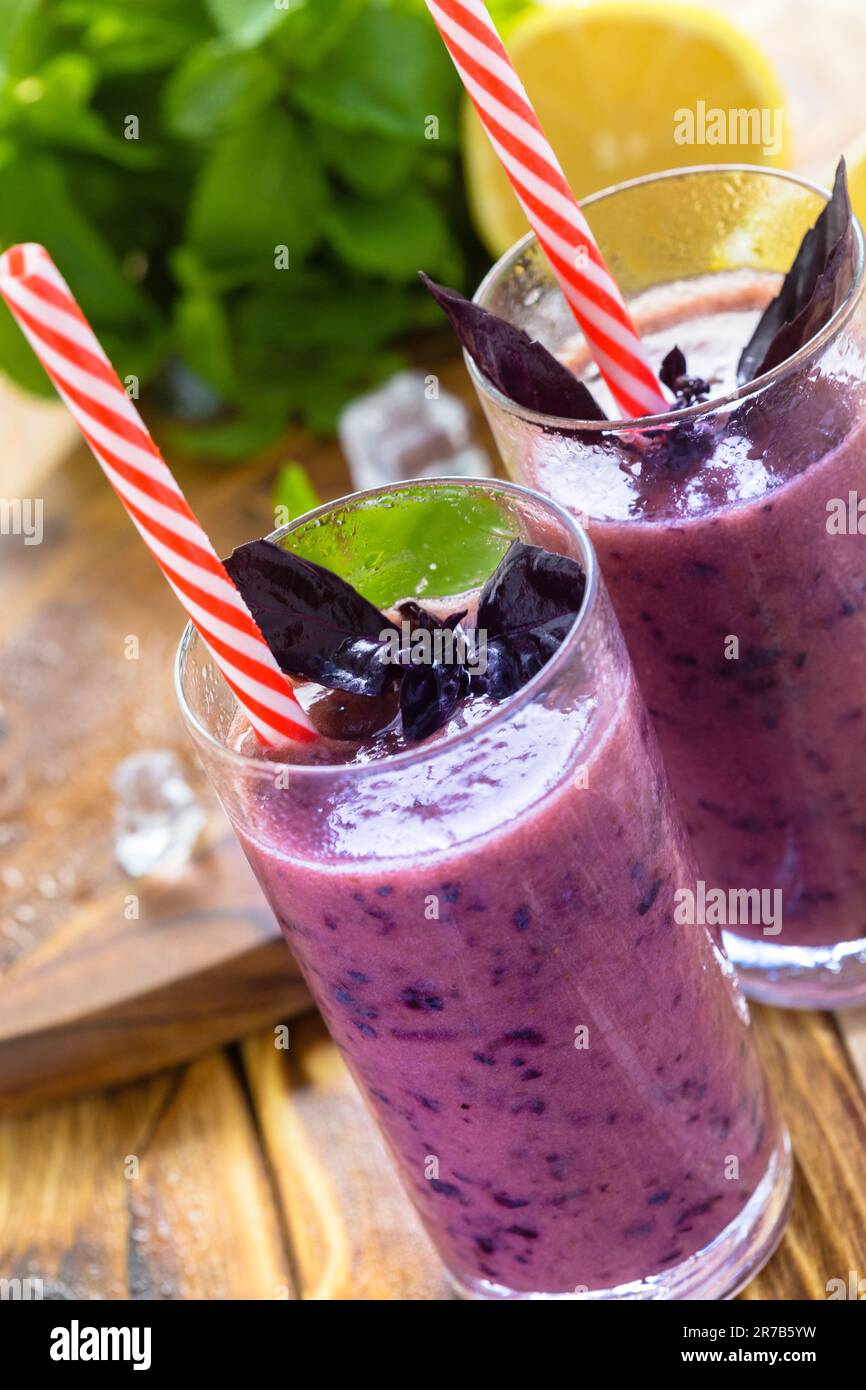 Berries milkshake smoothie Stock Photo - Alamy