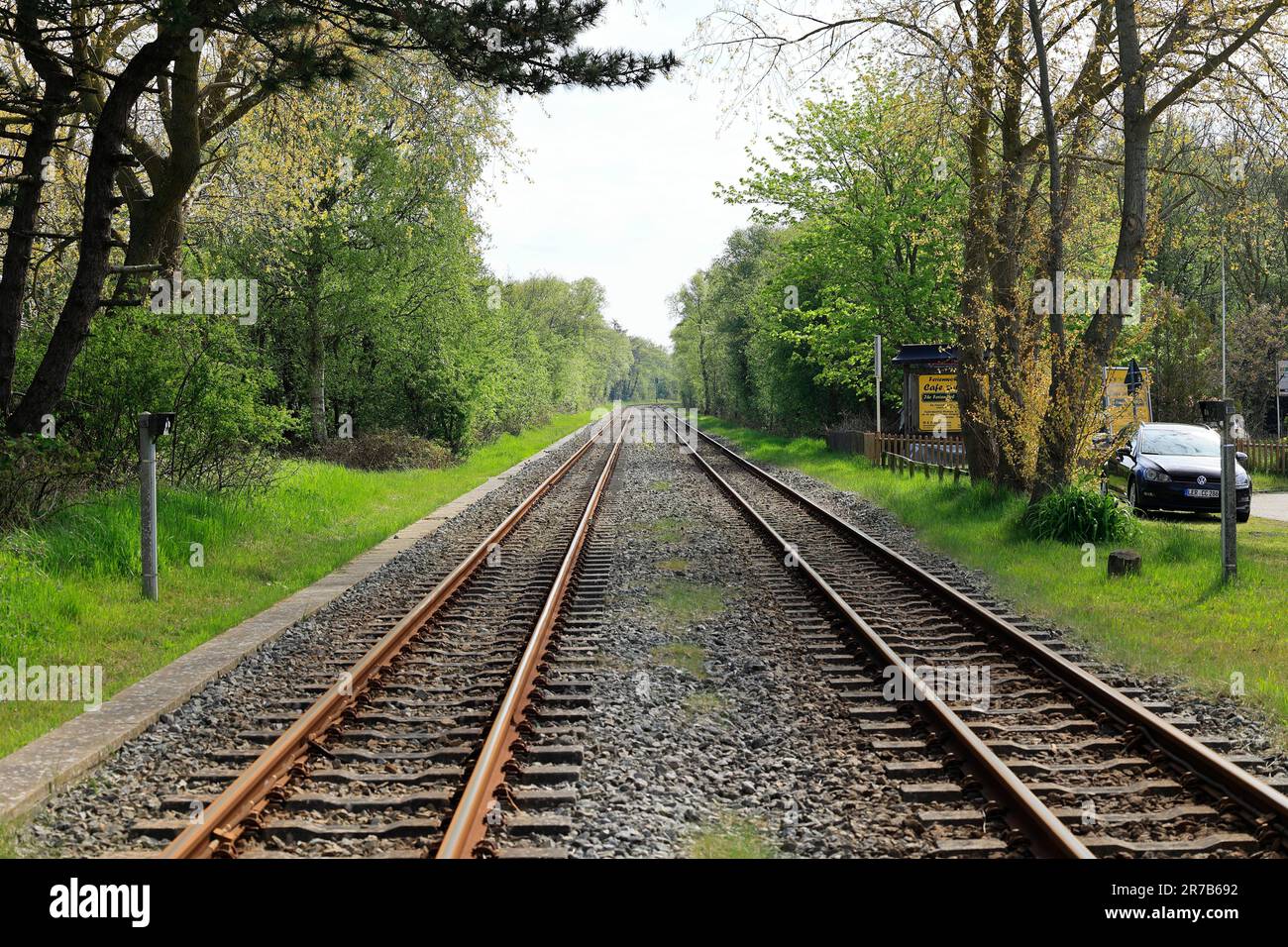 Rails of the Kleinbahn on the island of Borkum Stock Photo - Alamy