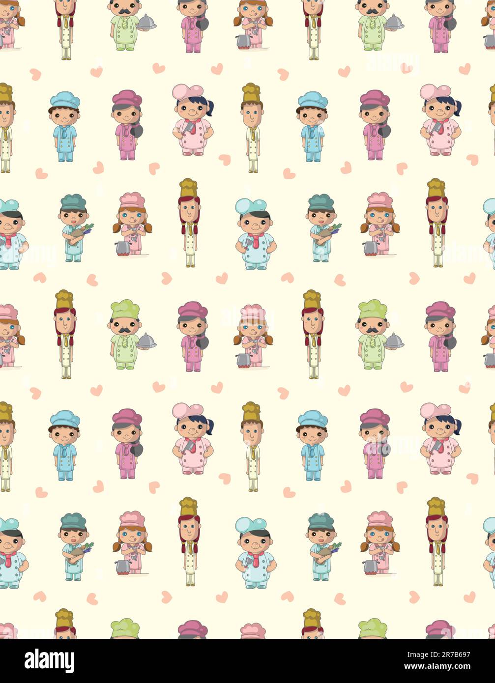 seamless cartoon chef pattern Stock Vector Image & Art - Alamy