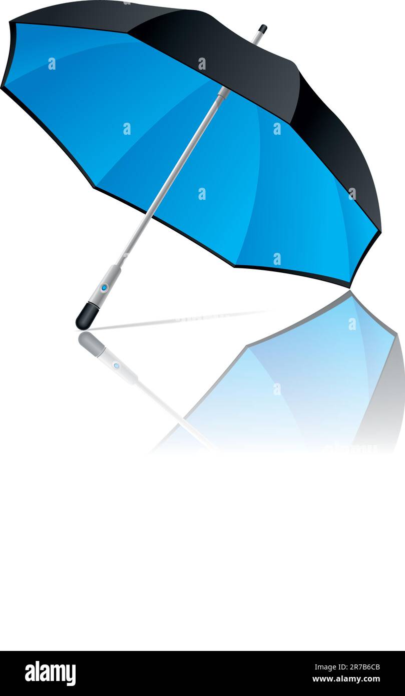 Open black and blue colors umbrella on white background. Vector illustration Stock Vector Image ...