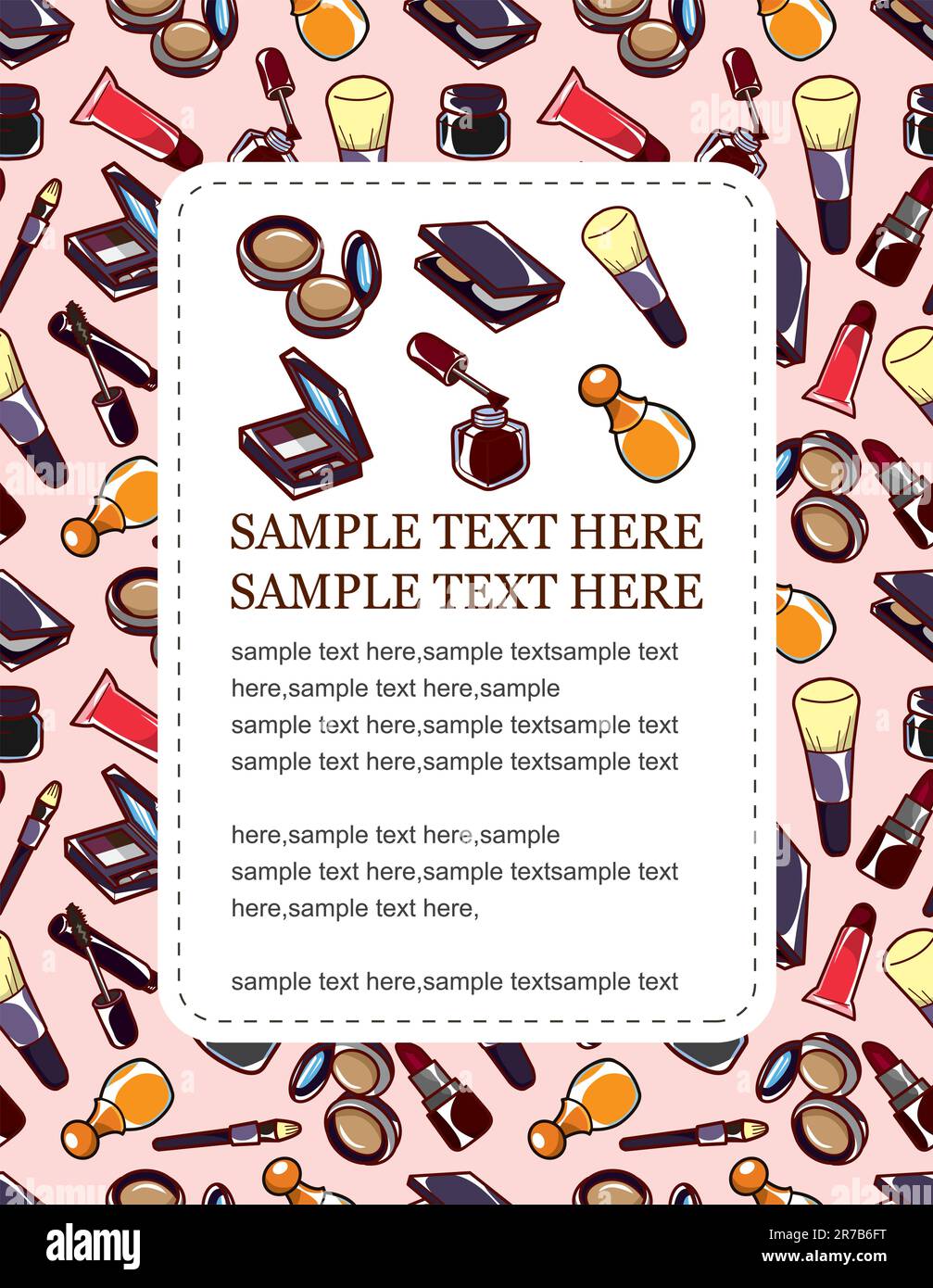 cartoon makeup beauty card Stock Vector Image & Art - Alamy