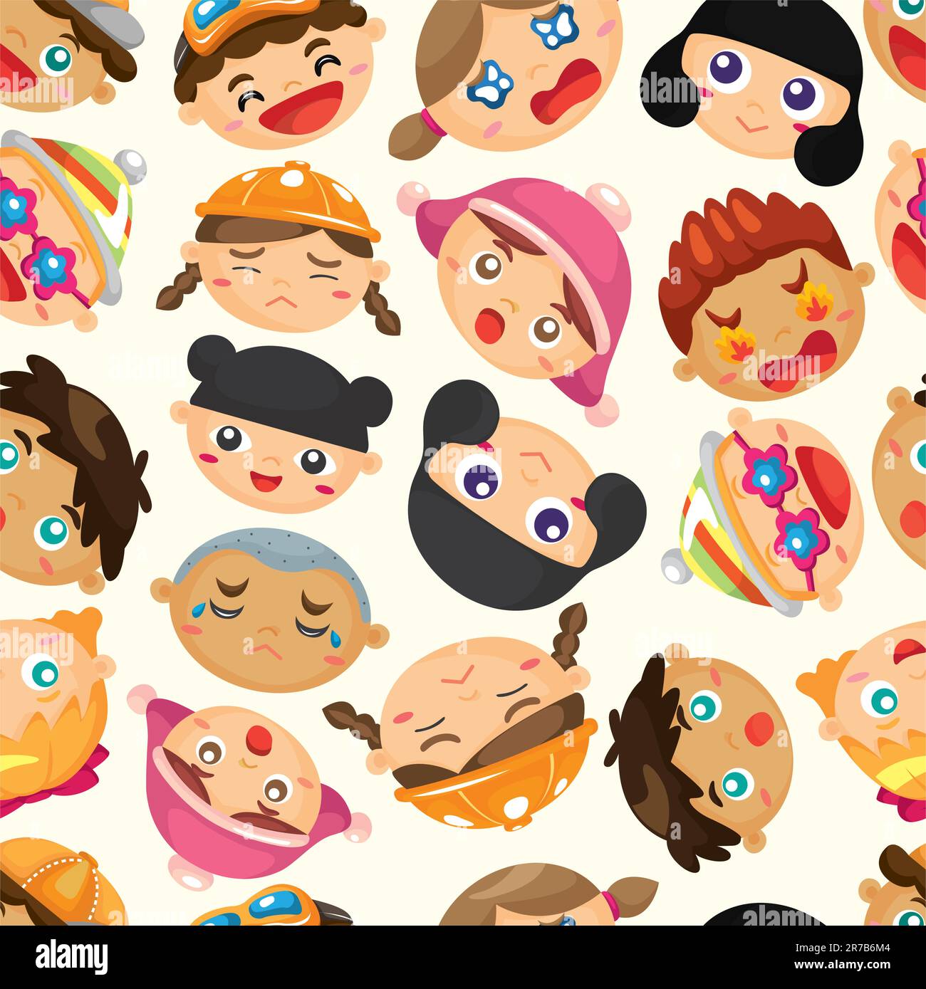 seamless child face pattern Stock Vector Image & Art - Alamy