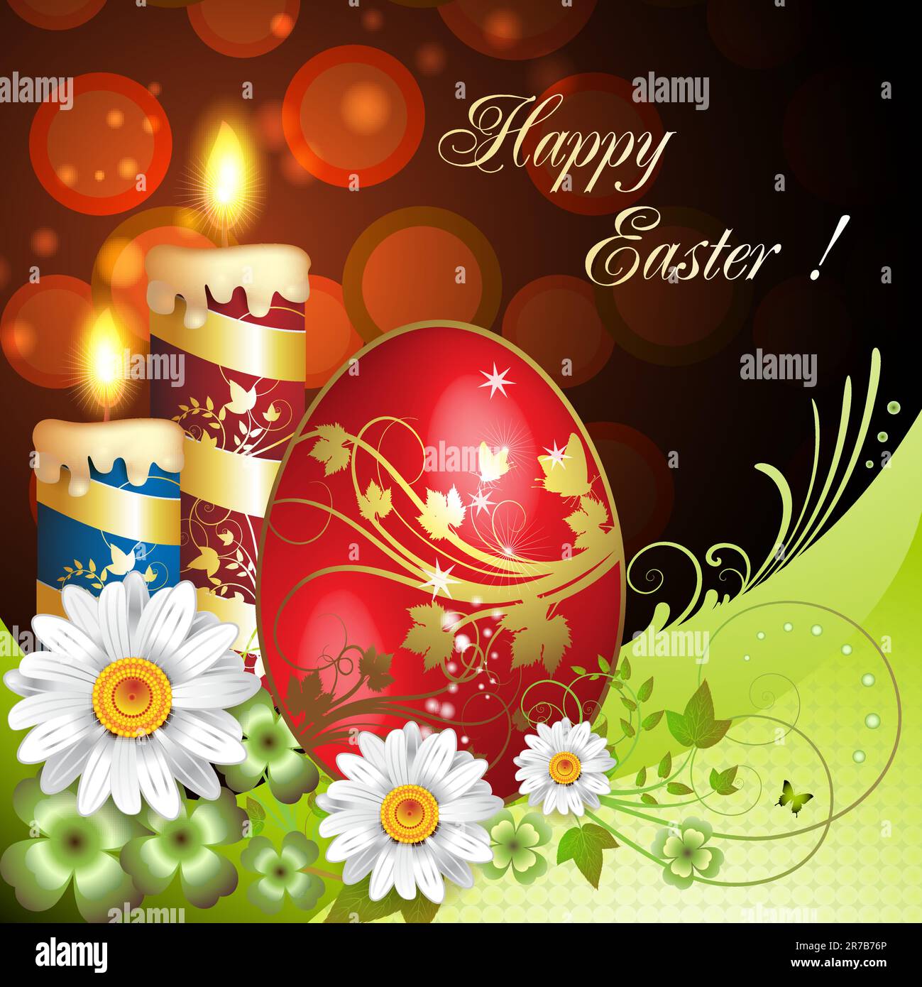 Happy easter egg daisy Stock Vector Images - Alamy