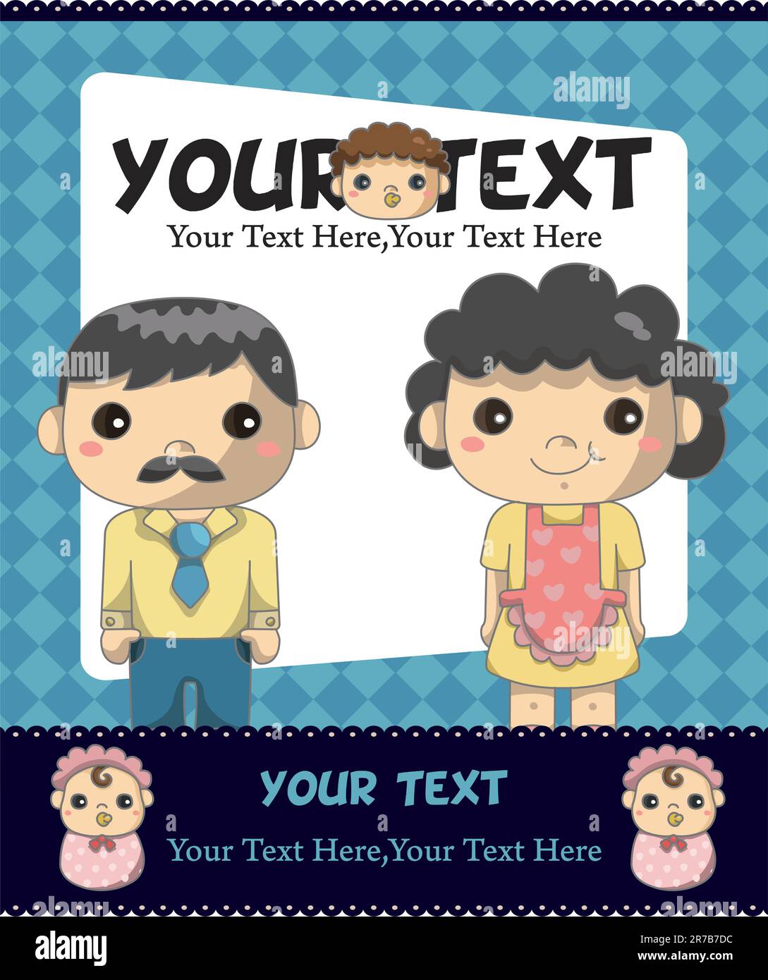 cartoon family card Stock Vector Image & Art - Alamy