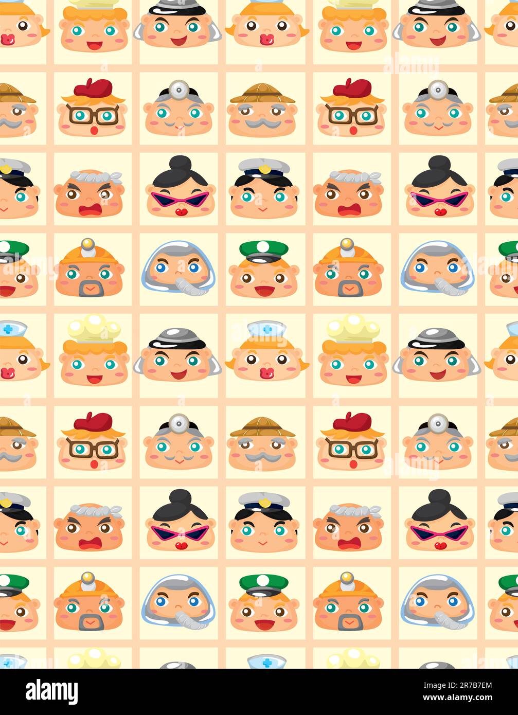 seamless people face pattern Stock Vector Image & Art - Alamy