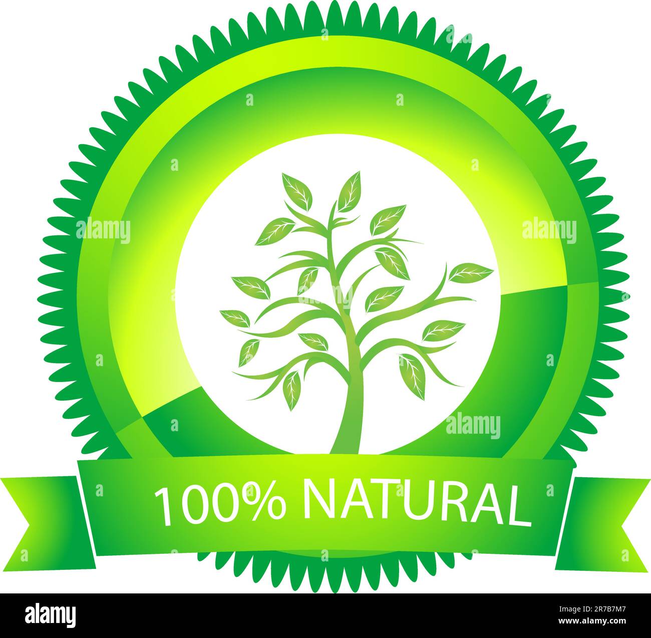 illustration of 100% natural tag on white background Stock Vector Image ...