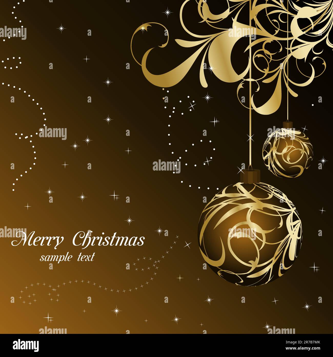 Illustration elegant christmas floral background with balls - vector ...