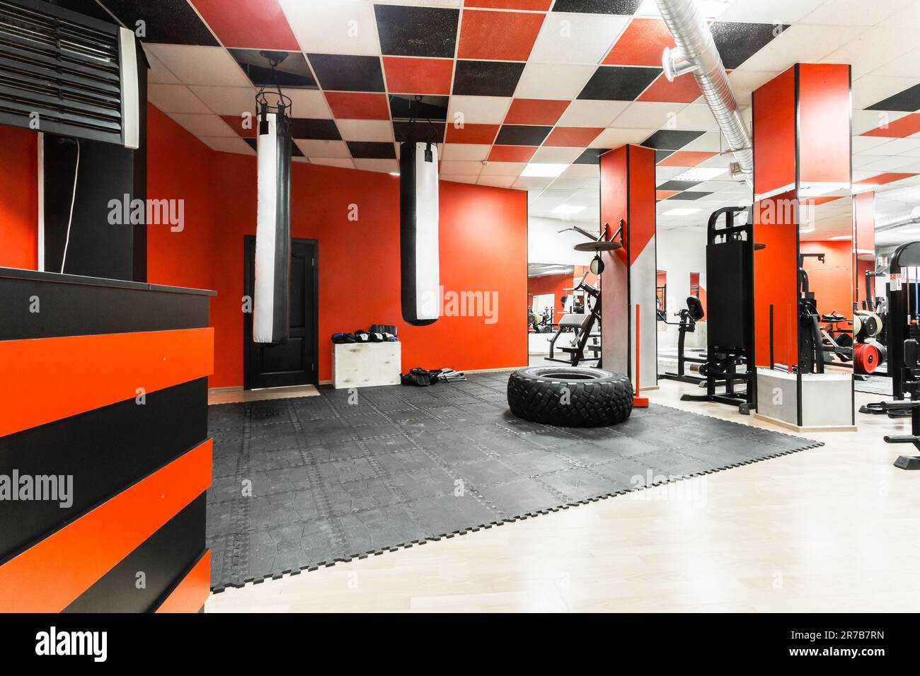 Gym interior with equipment Stock Photo - Alamy
