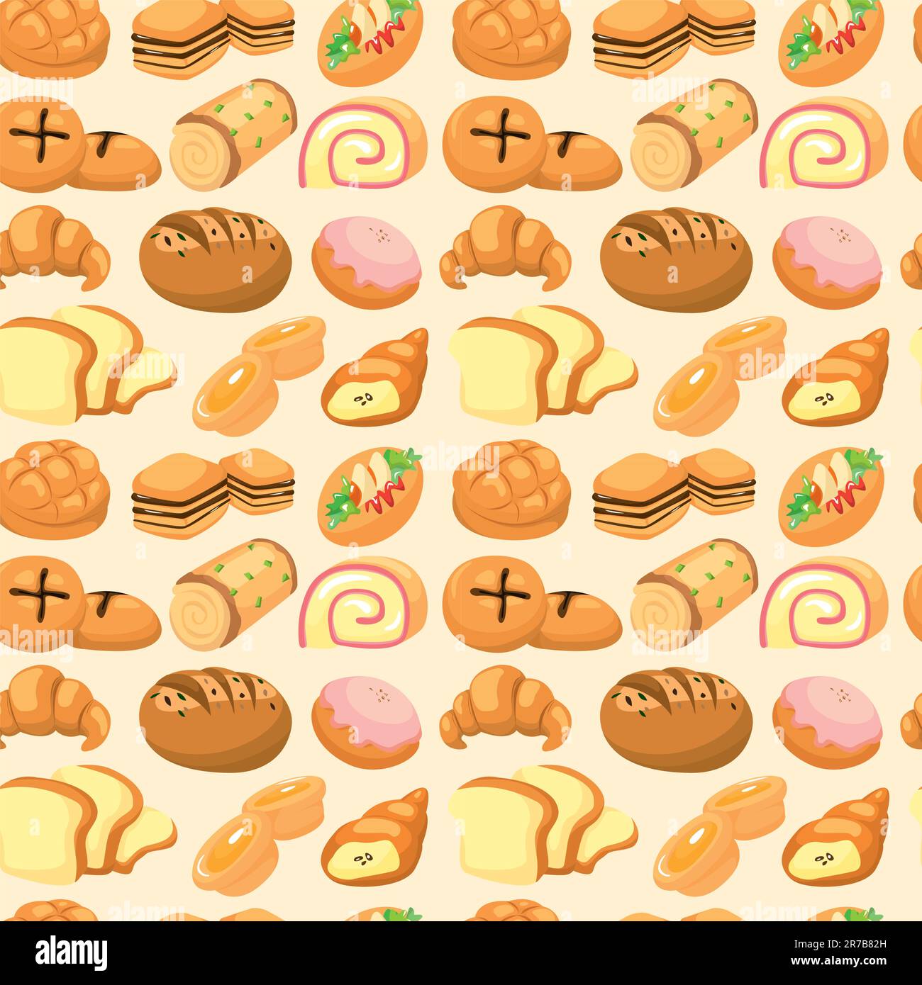 seamless bread pattern Stock Vector Image & Art - Alamy