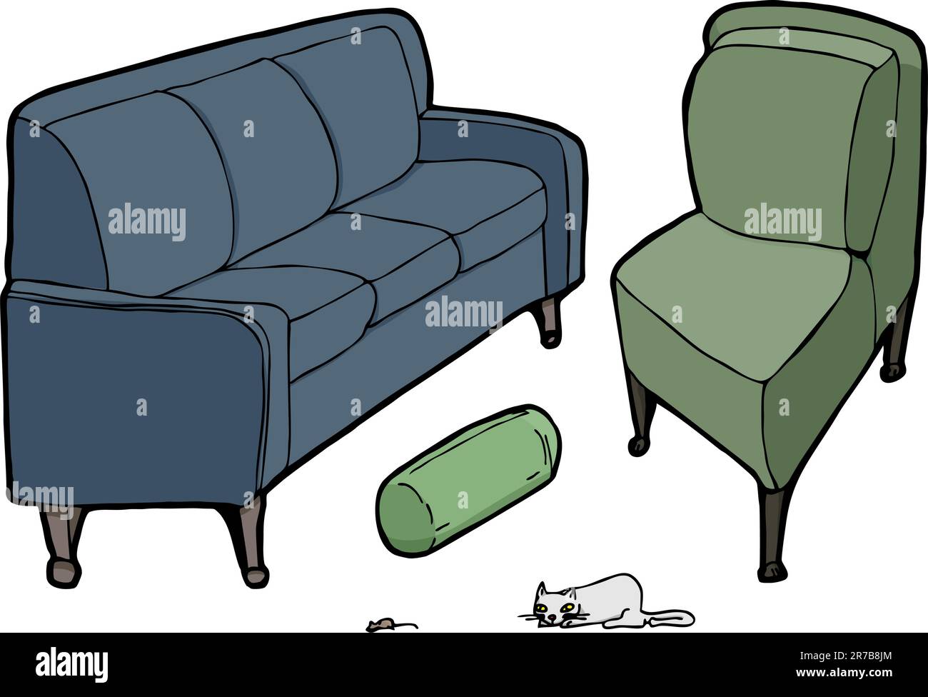 Cat and sofa Stock Vector Images - Alamy
