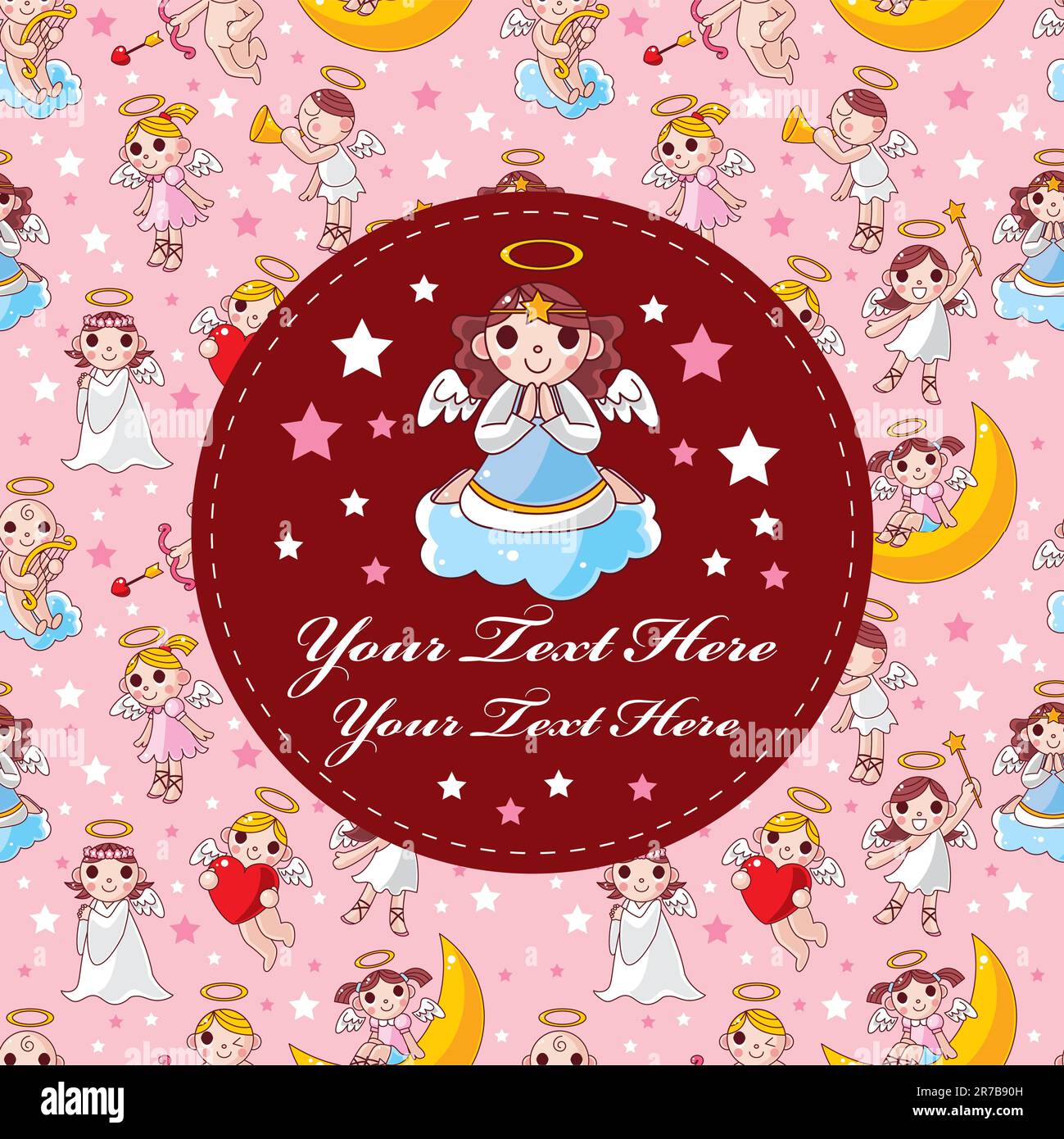 cartoon angel card Stock Vector Image & Art - Alamy