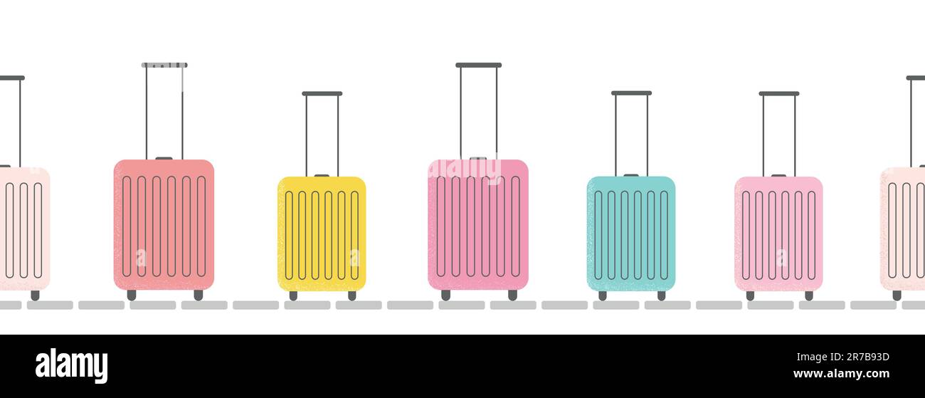 Bright luggage on baggage claim. Vector seamless border Stock Vector ...