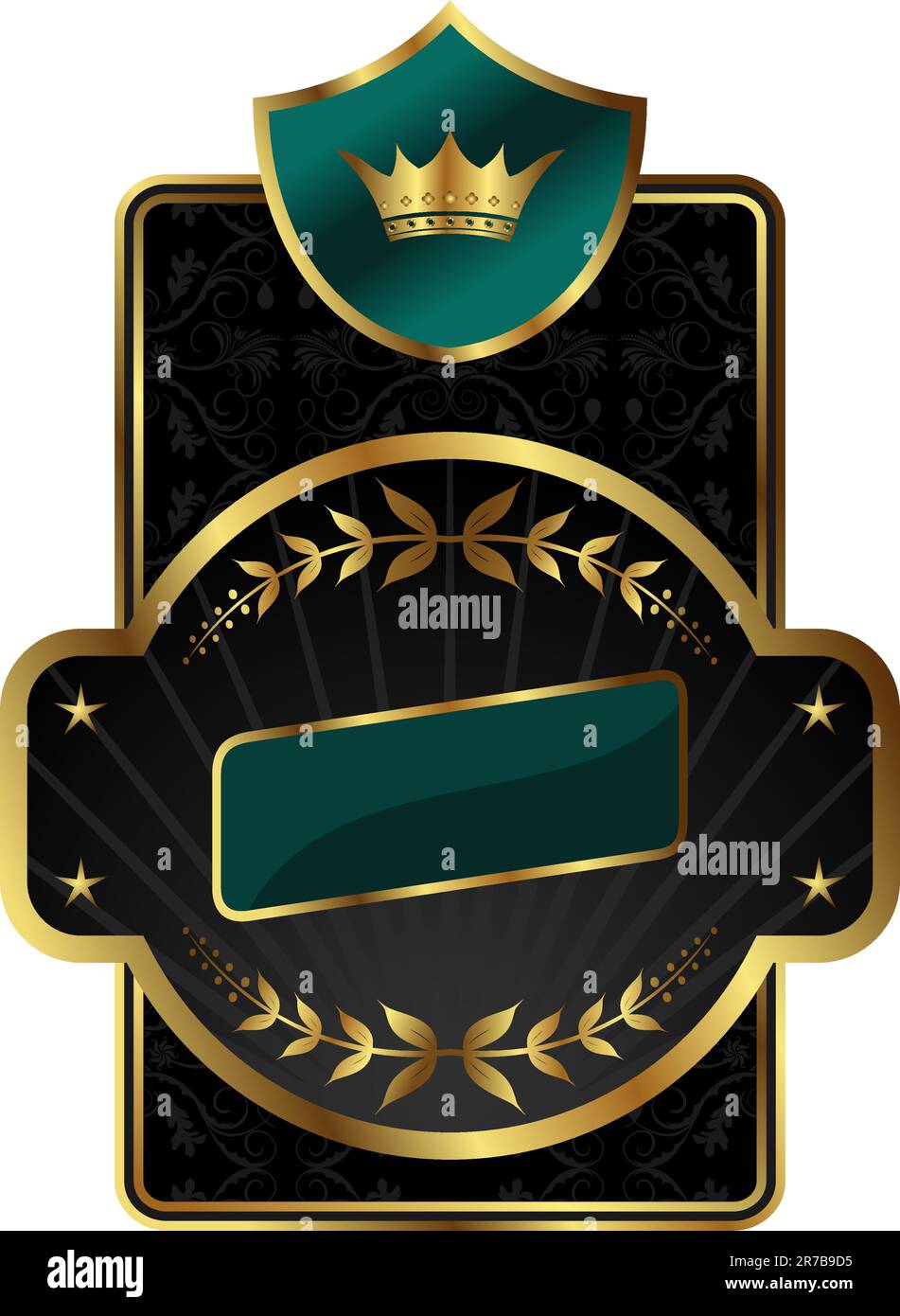 Illustration royal label with golden frame - vector Stock Vector Image ...