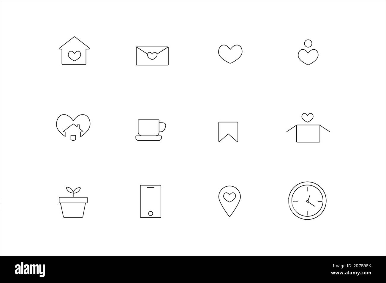 Form linear icons set Stock Vector Images - Alamy