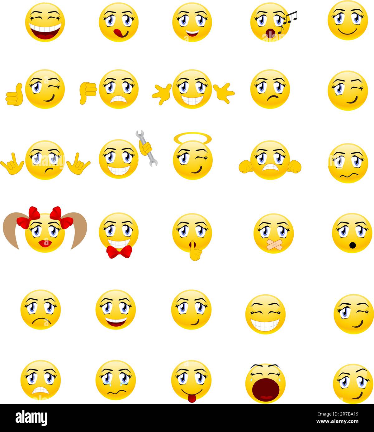 Set of cool smiles. Vector illustration, isolated on a white Stock ...