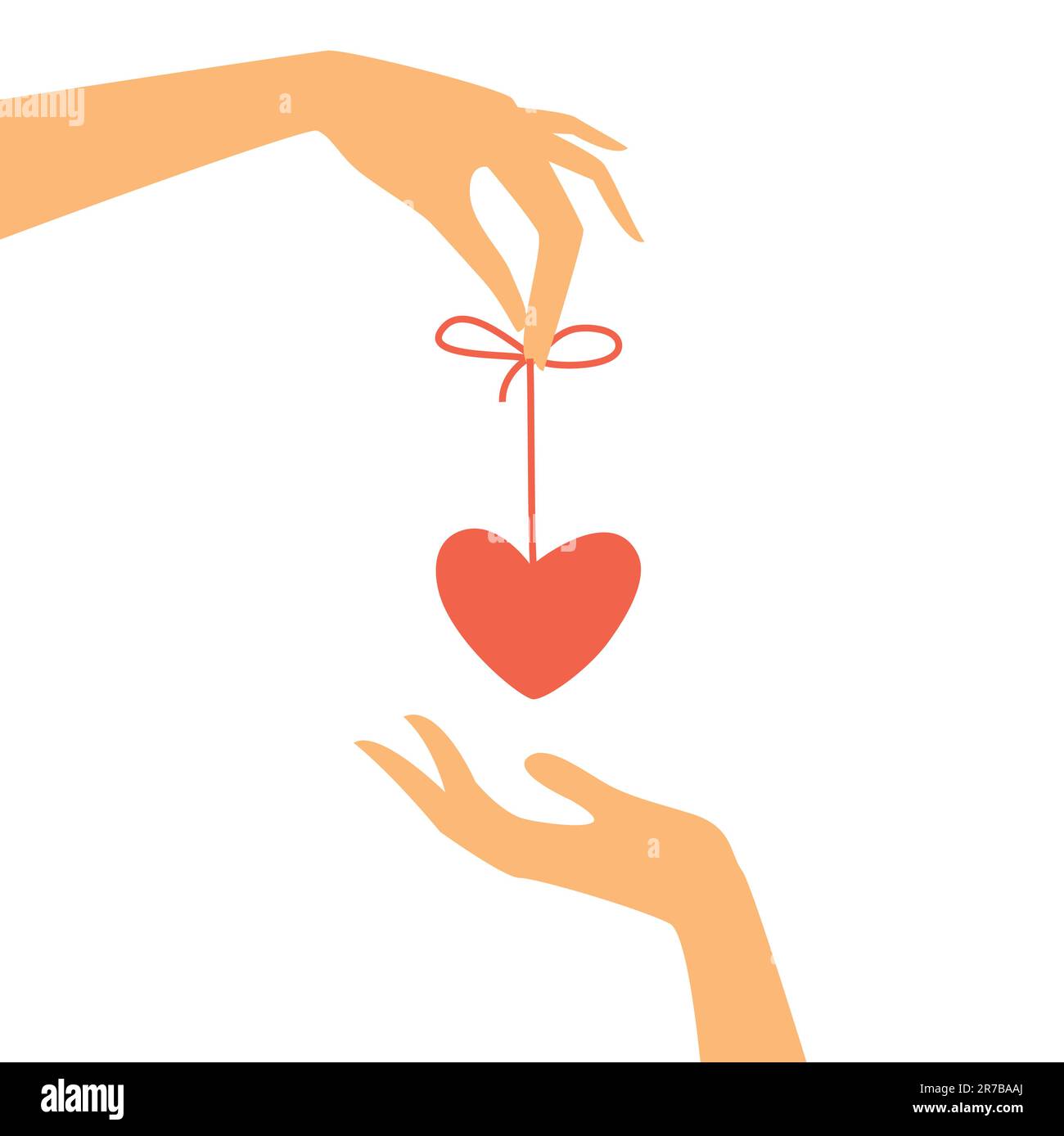 congratulations on the day of lovers - the heart of a gift from hand to ...