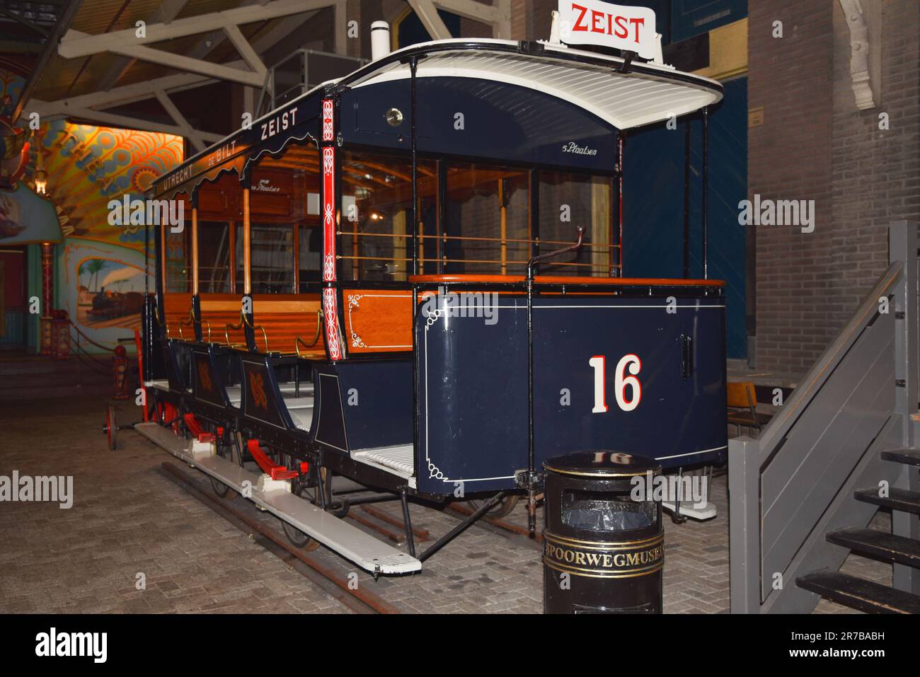 Utrecht, Netherlands. May 8, 2023. Old trains at the railroad museum in ...