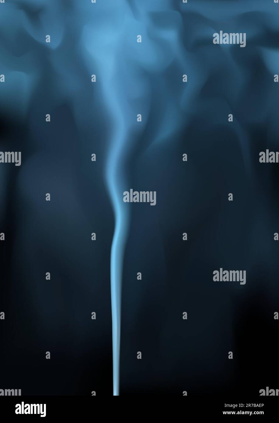 Editable vector background illustration of rising blue smoke made with ...